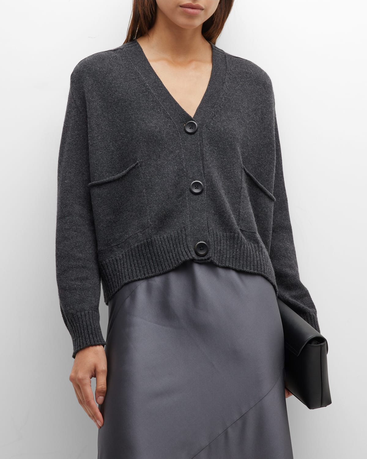 Tory Burch Colorblock Button-Down Cashmere Cardigan | Neiman Marcus