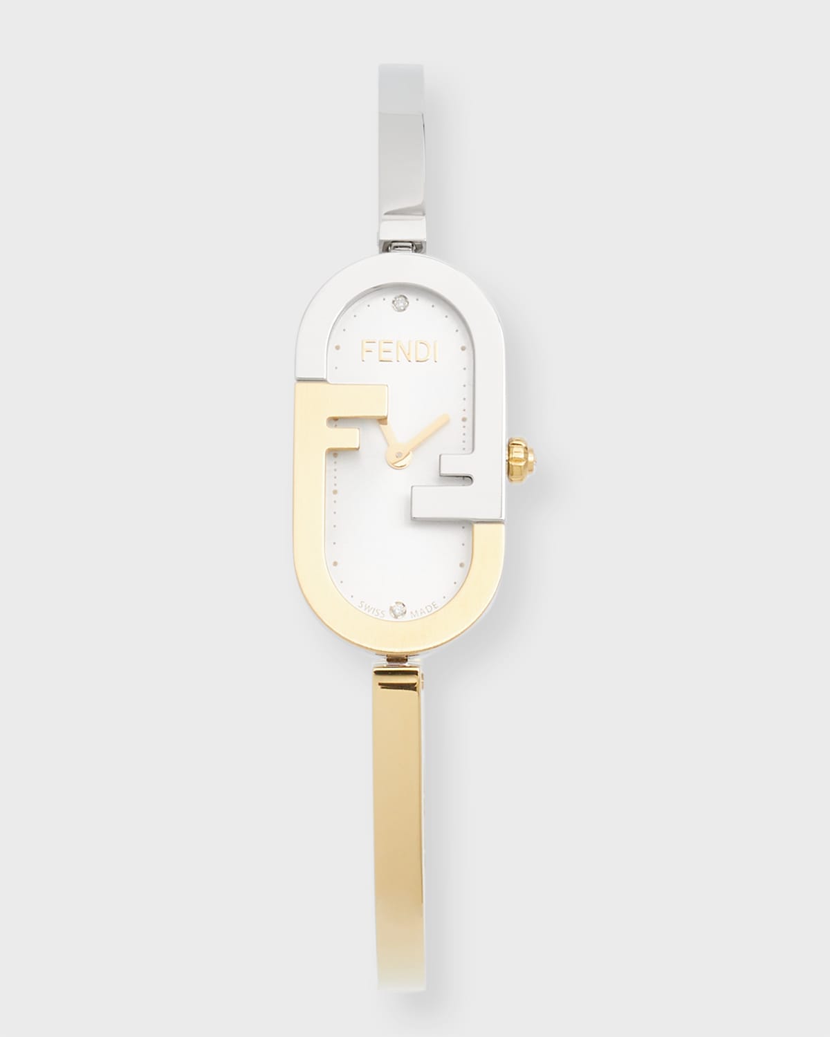 Fendi O'Lock Vertical Oval Watch with Diamonds | Neiman Marcus