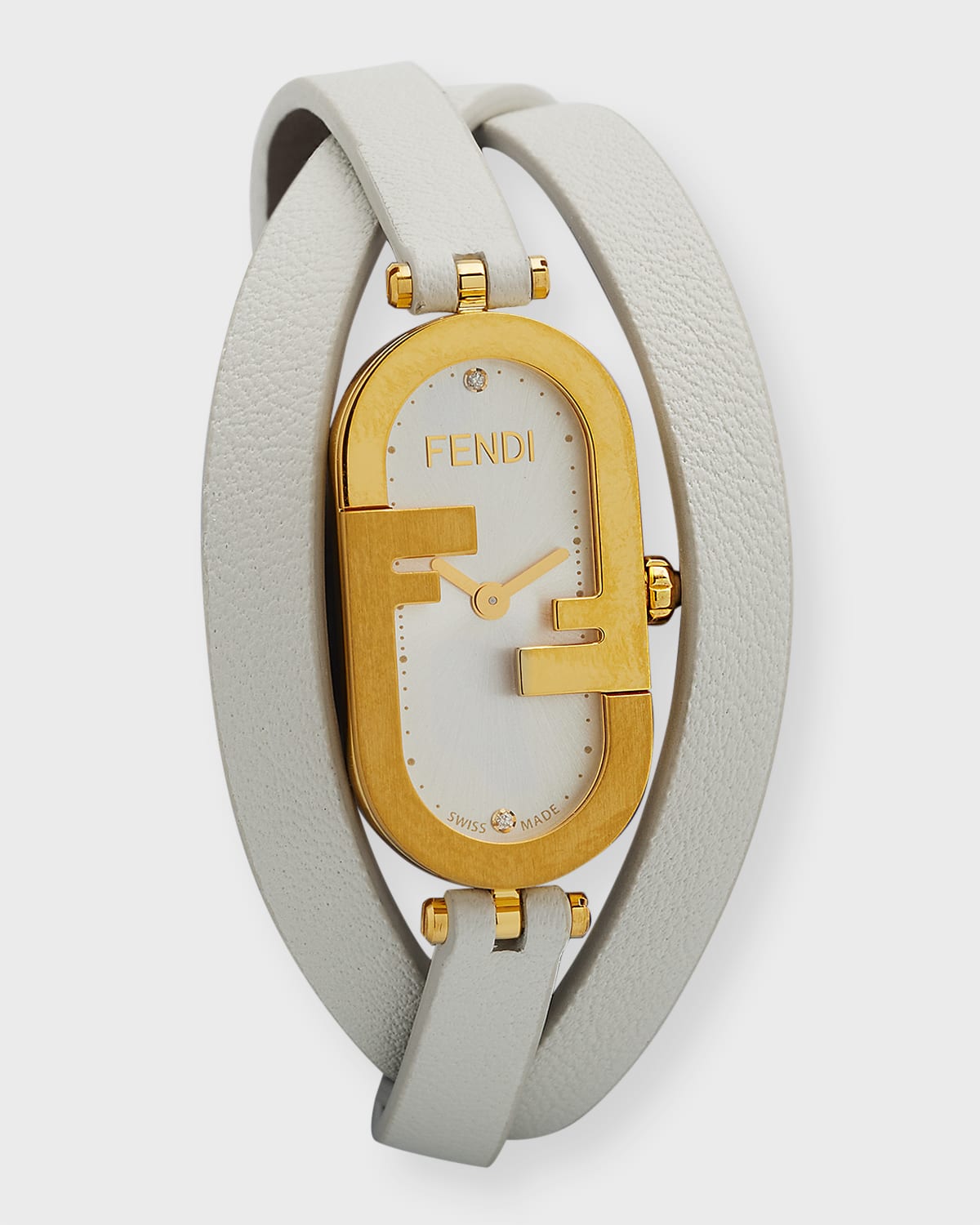Fendi O'Lock Vertical Oval Watch with Diamonds | Neiman Marcus