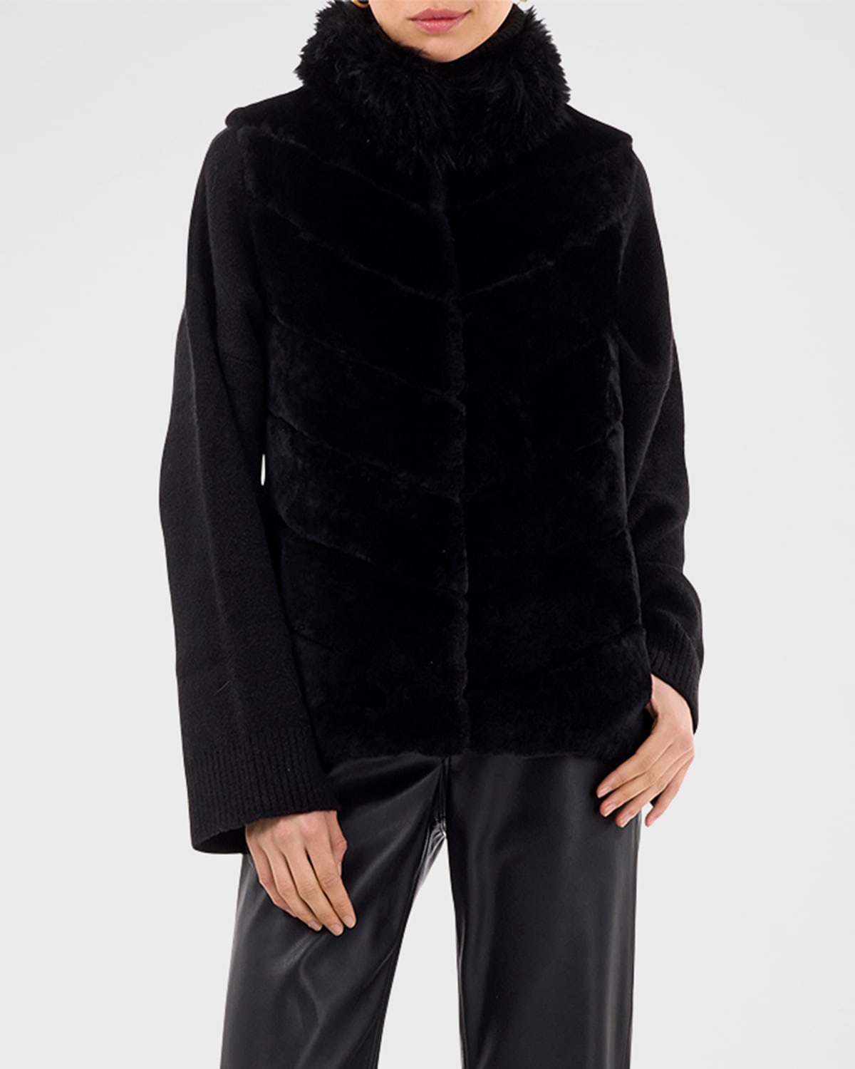 Gorski Belted Reversible Lamb Shearling Parka w/ Cashmere Goat Fur Trim ...