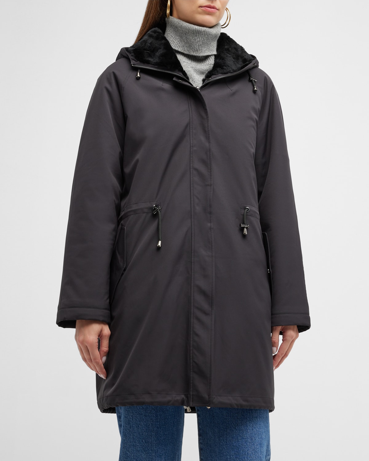 Gorski Reversible Shearling Lamb Parka Jacket w/ Cashmere Goat Fur Trim ...