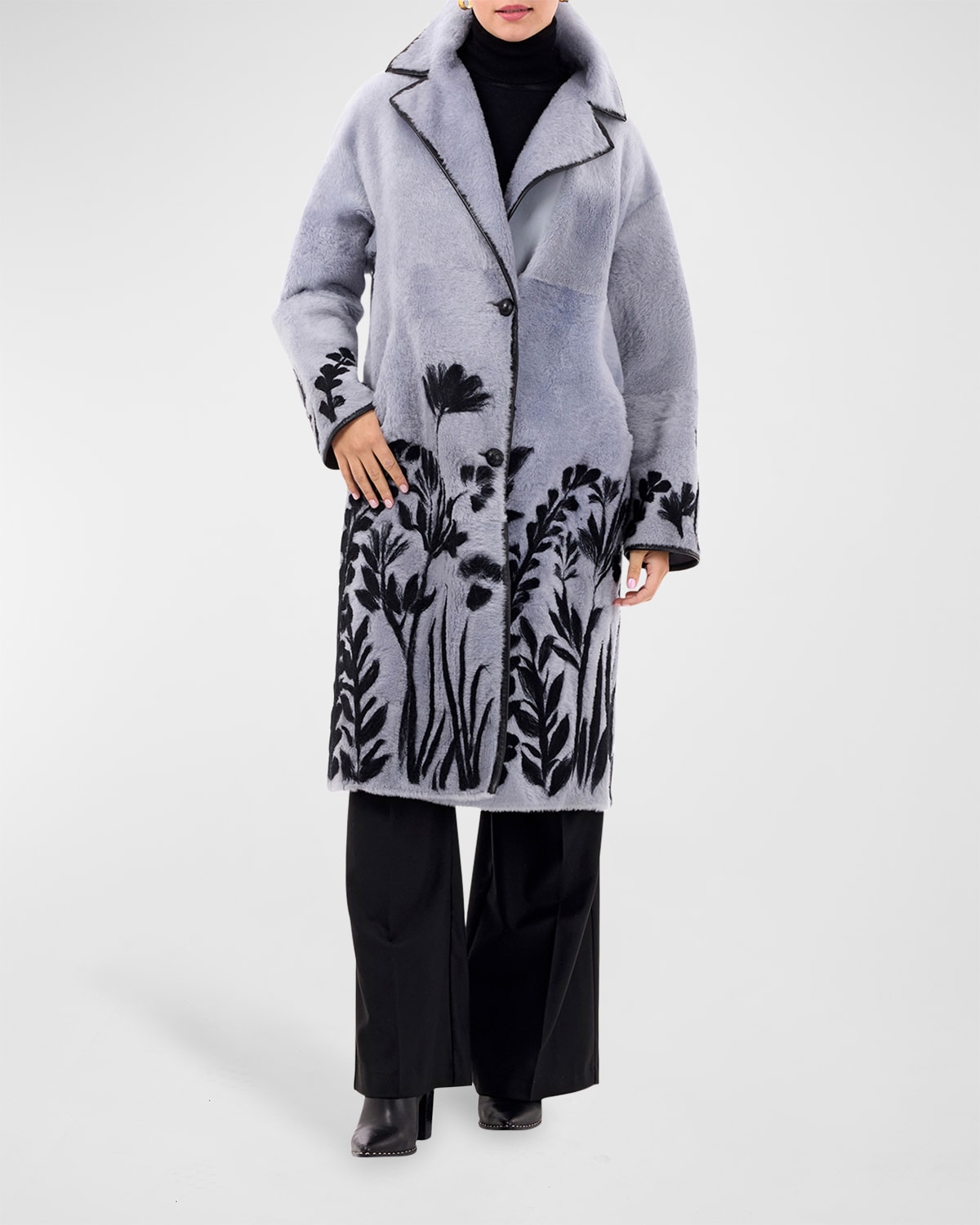 Gorski Belted Reversible Lamb Shearling Stroller Coat | Neiman Marcus