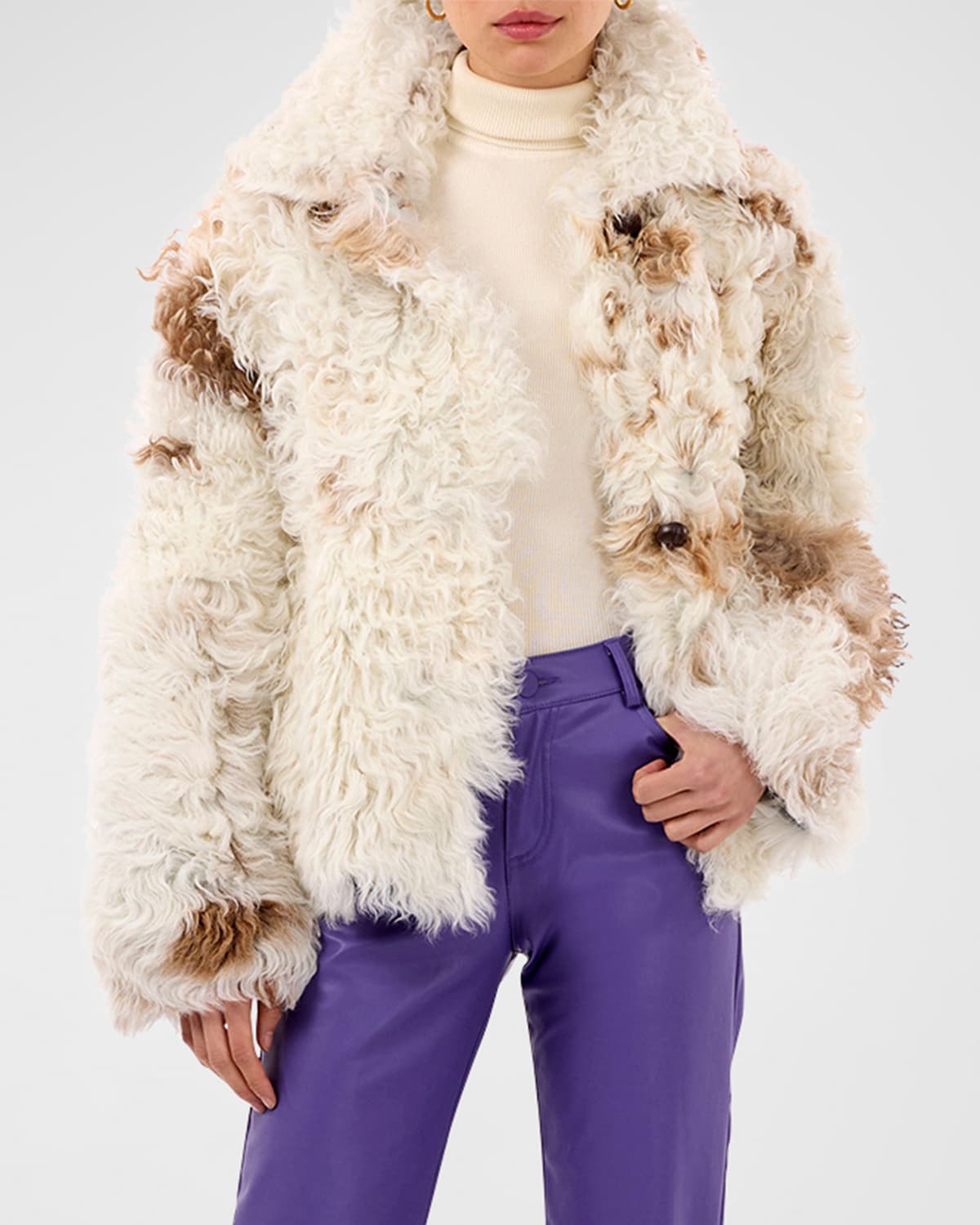 Gorski Reversible Curly Lamb Shearling Jacket | Neiman Marcus