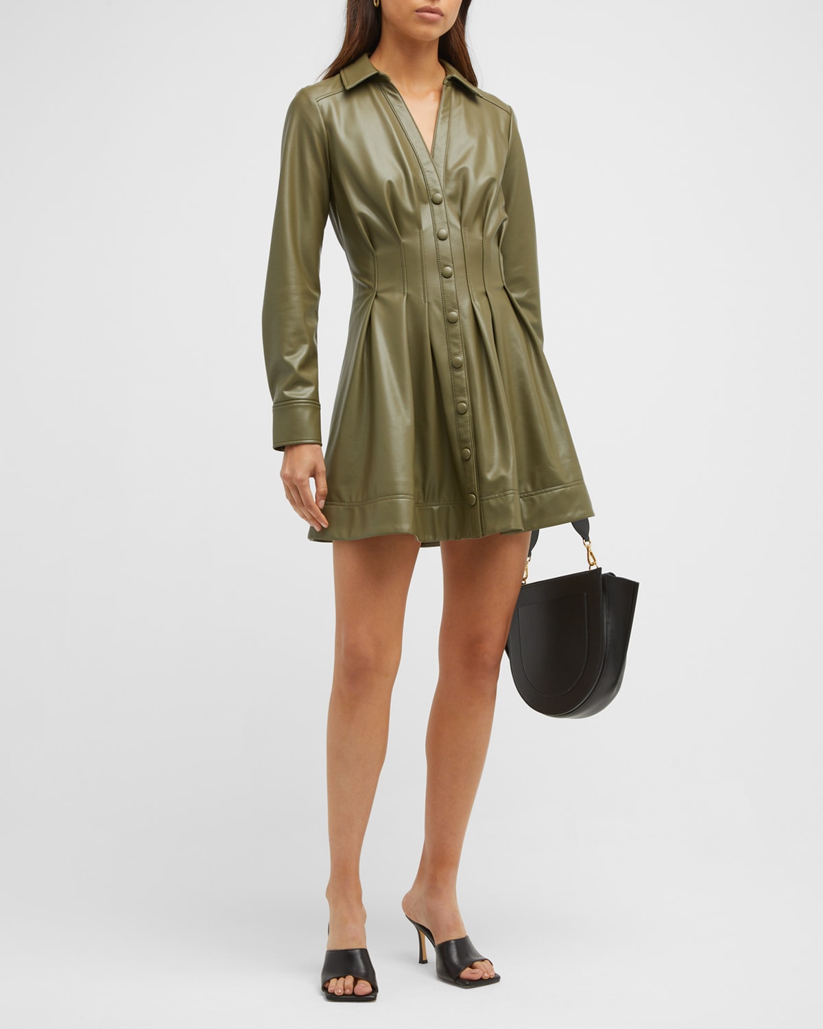 Veronica Beard Roanoke Button-Front Mini Shirtdress | Neiman Marcus