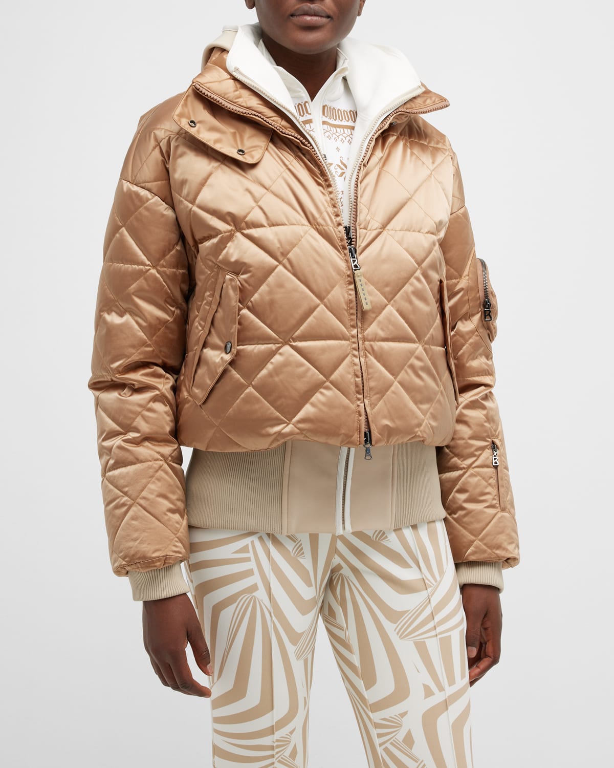 Bogner Ellya Layered Ski Jacket with Belt | Neiman Marcus