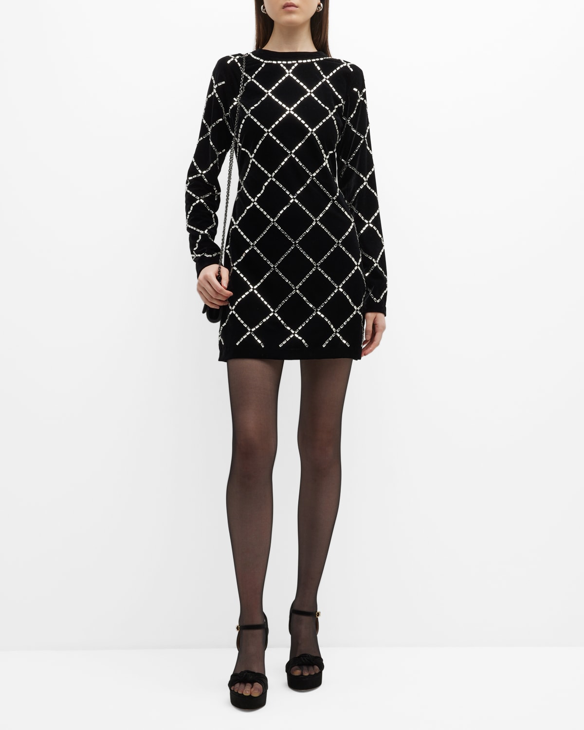 Ramy Brook Omega Rhinestone Mini Dress | Neiman Marcus