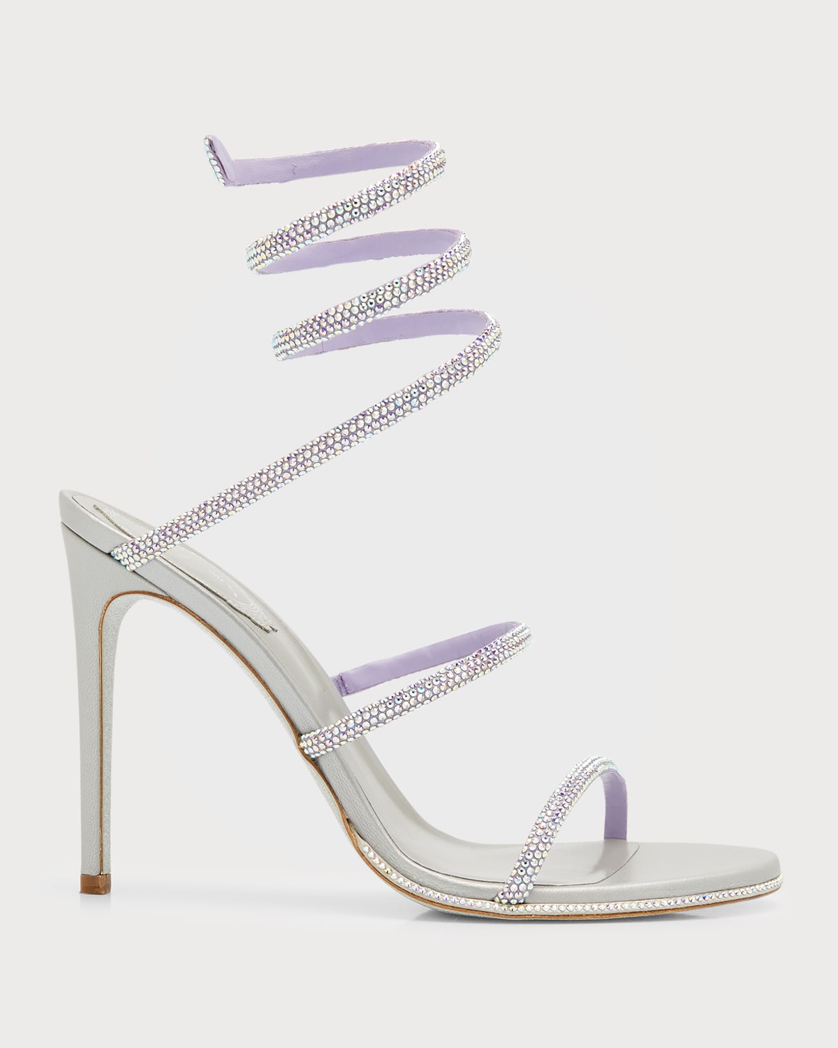Rene Caovilla Strass Snake-Wrap Stiletto Sandals | Neiman Marcus