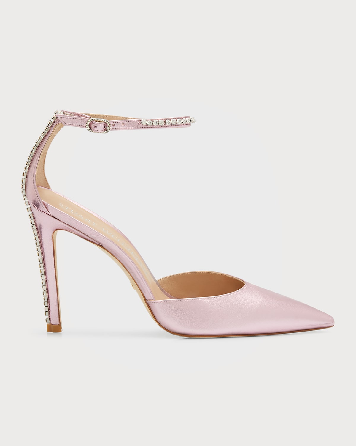 Stuart Weitzman Glam Crystal Patent Ankle-Strap Pumps | Neiman Marcus