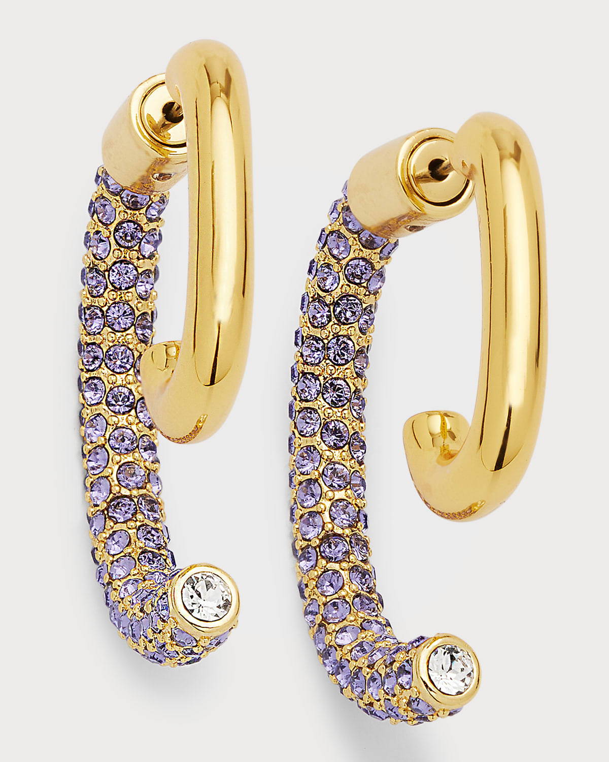 DEMARSON 12K Gold-Plated Sia Mini Pave Crystal Earrings | Neiman Marcus