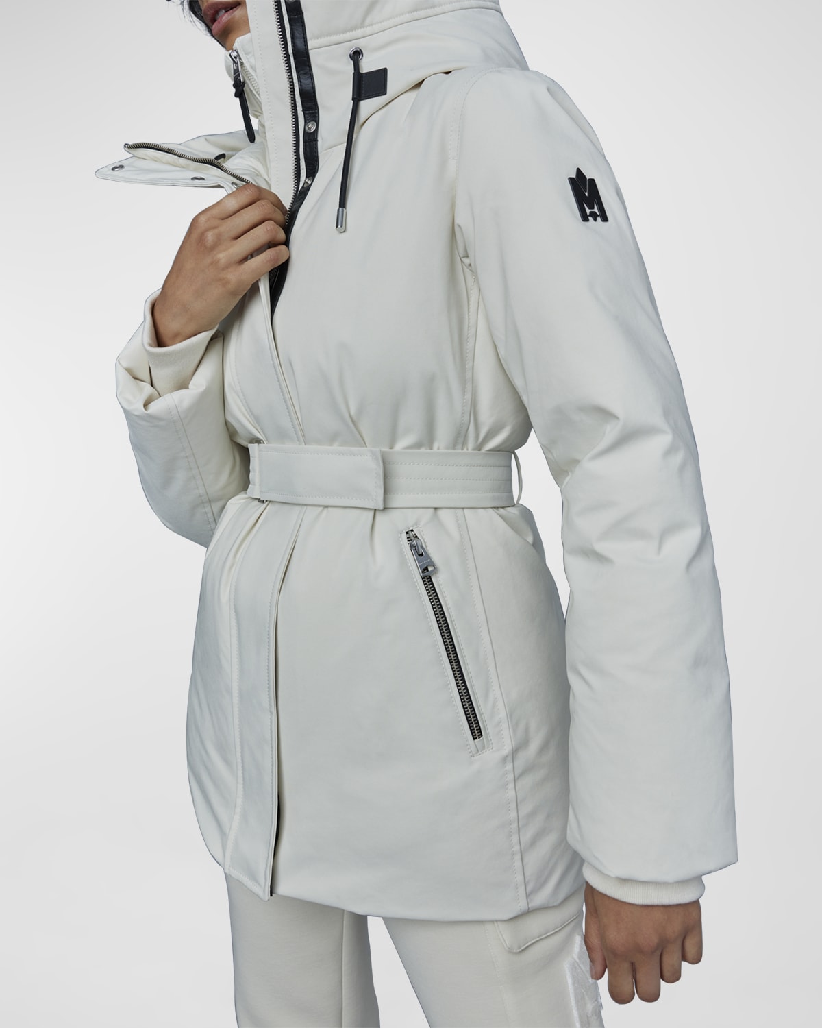 Mackage Kay Layered Parka Coat w/ Shearling Trim | Neiman Marcus