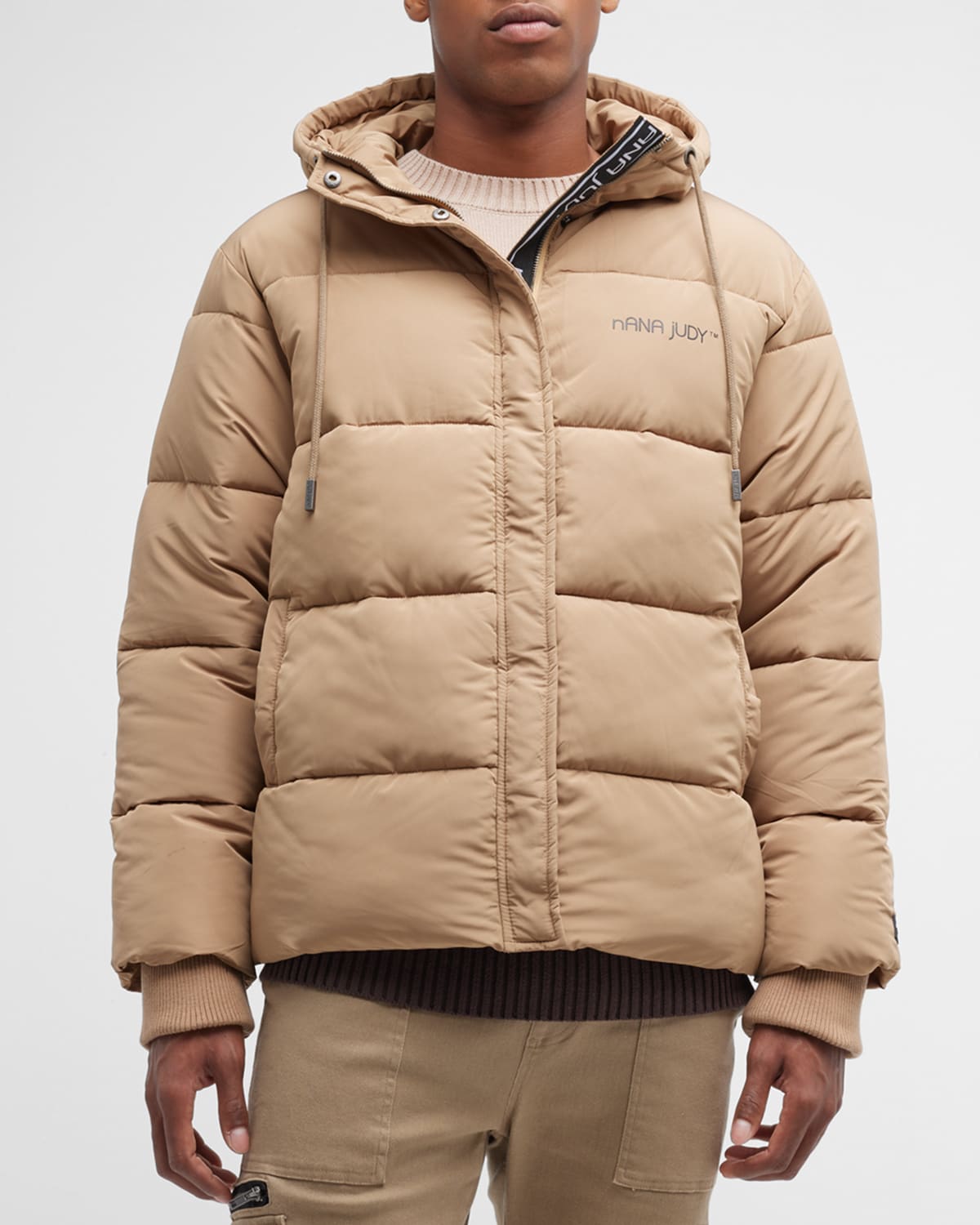 Balenciaga Men's Logo Jacquard Puffer Jacket | Neiman Marcus