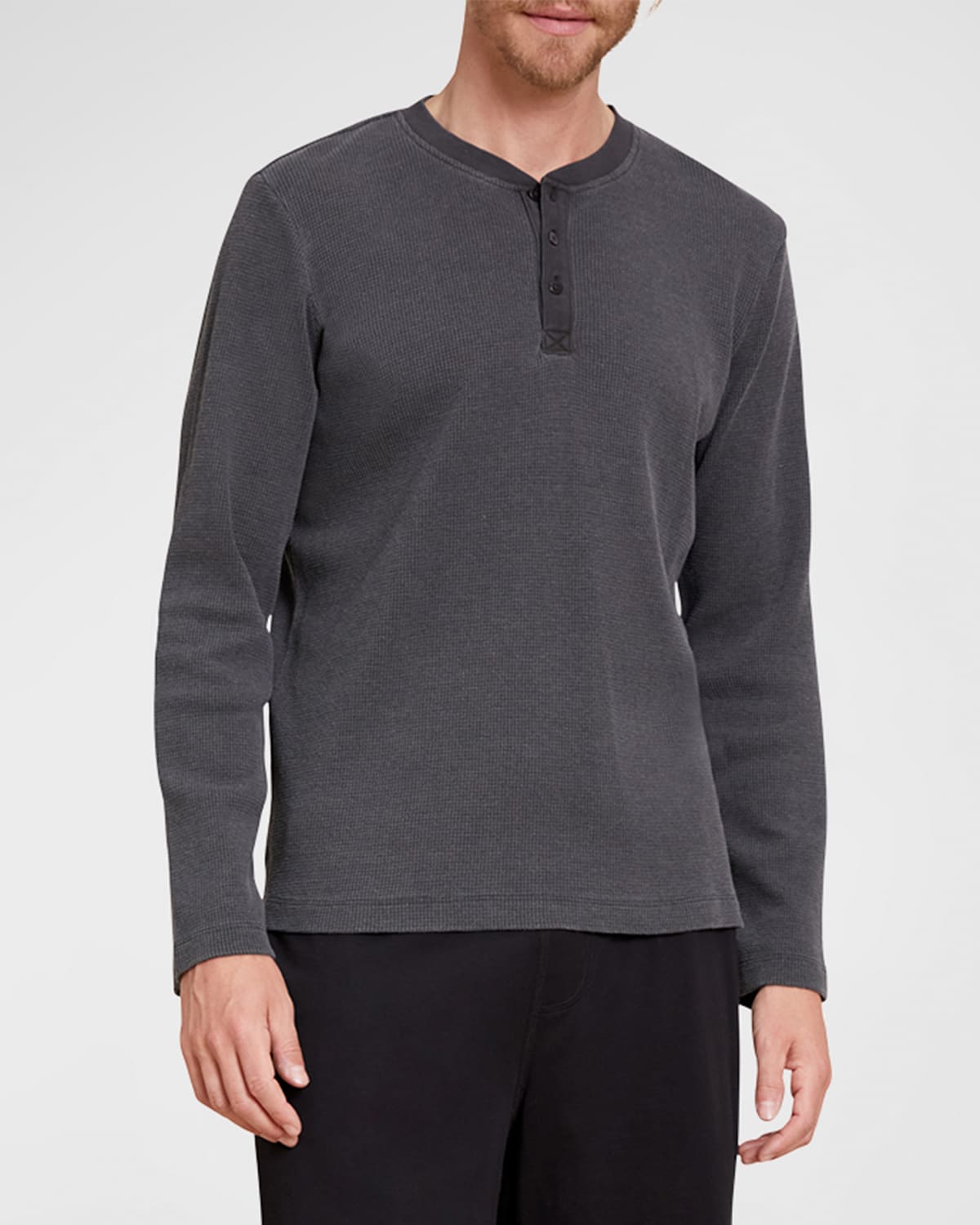 Rag & Bone Men's Garment-Dyed Waffle Henley Shirt | Neiman Marcus