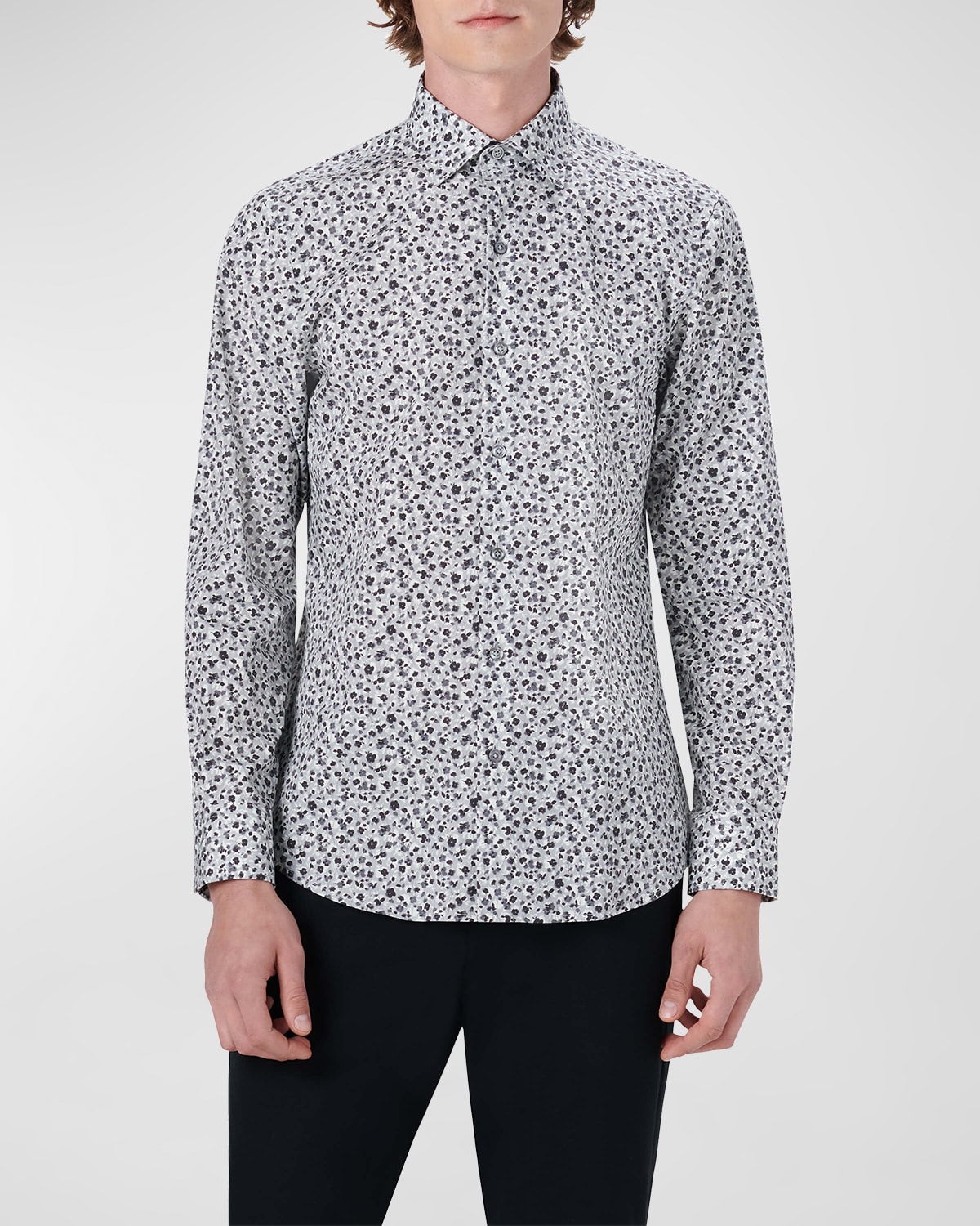 Bugatchi Men's Julian Shaped Liberty Puzzle Sport Shirt | Neiman Marcus