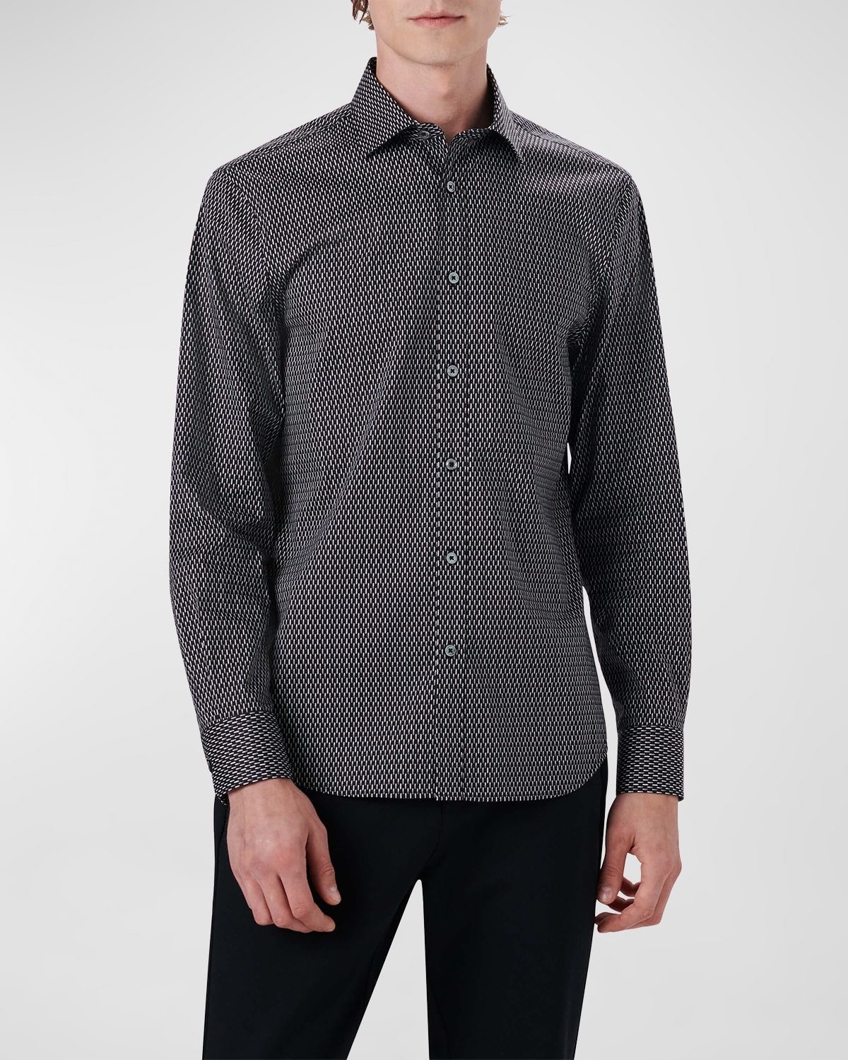 Bugatchi Men's Julian Shaped Degrade Sport Shirt | Neiman Marcus