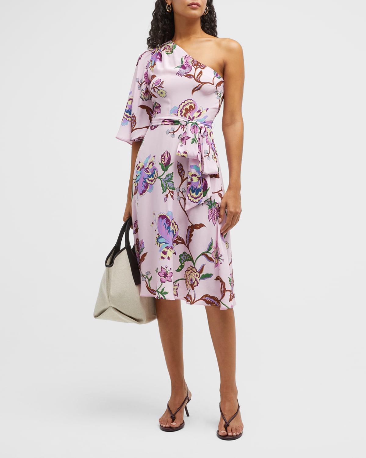 Etro Abstract Paisley-Print Chiffon Midi Wrap Dress | Neiman Marcus