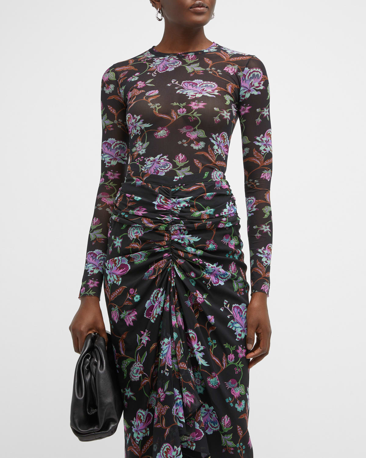 Anatomie Kim Printed Mesh Top | Neiman Marcus