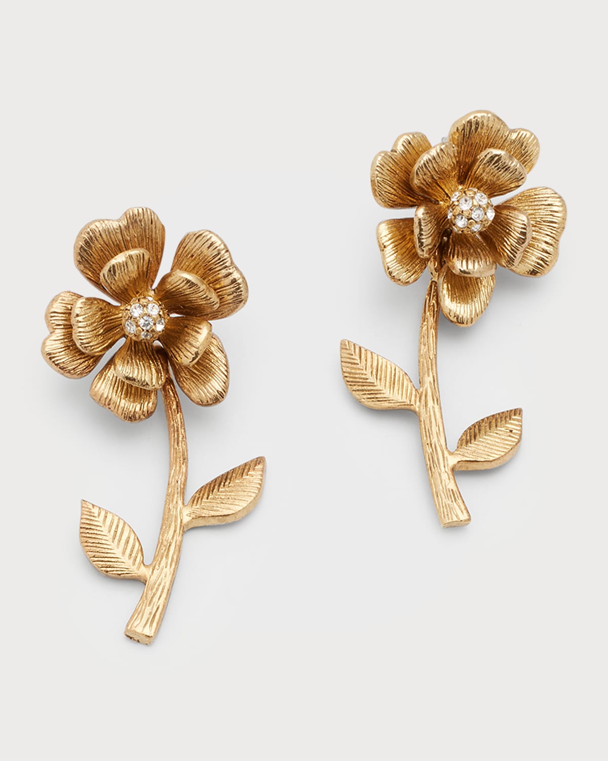 Oscar De La Renta Flower Earrings