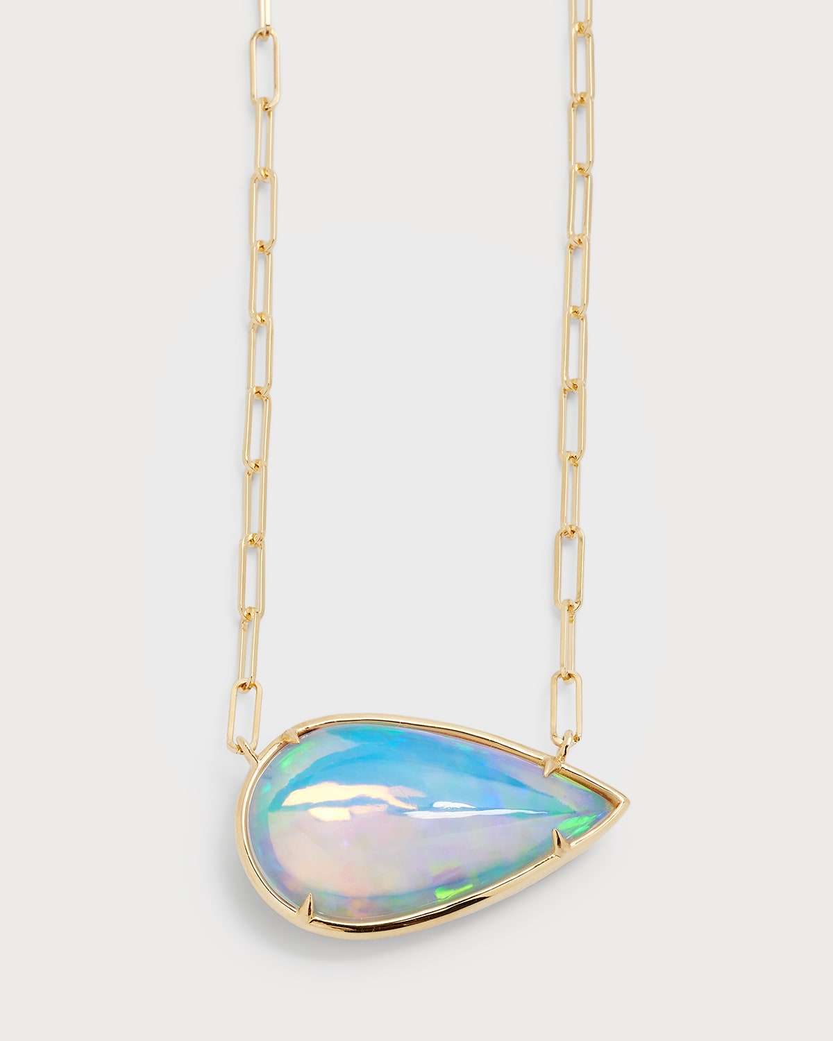 David Kord 18K White Gold Earrings with Pear-Shape Opal and Diamonds, 14.33tcw | Neiman Marcus