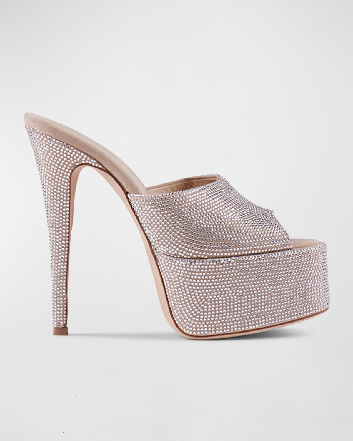 Paris Texas Holly Evita Crystal Leather Platform Sandals | Neiman Marcus
