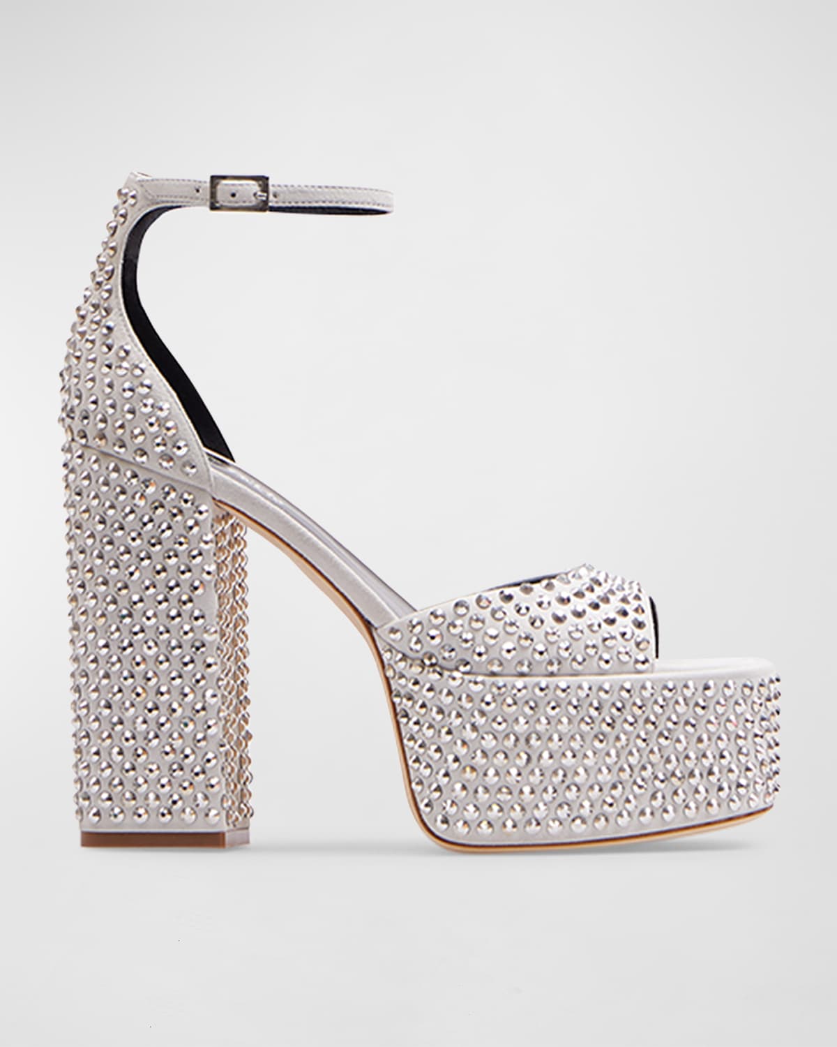 Paris Texas Holly Evita Crystal Leather Platform Sandals | Neiman Marcus