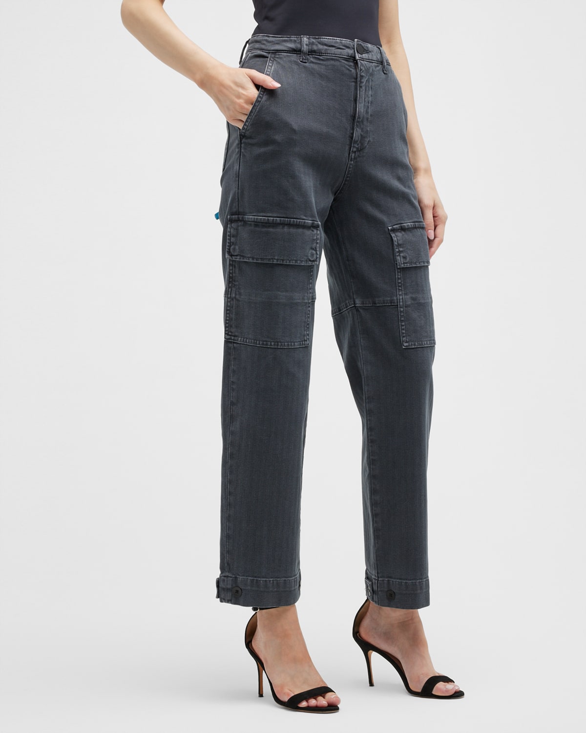 Veronica Beard Jeans Belisa High-Rise Wide Cargo Pants | Neiman Marcus