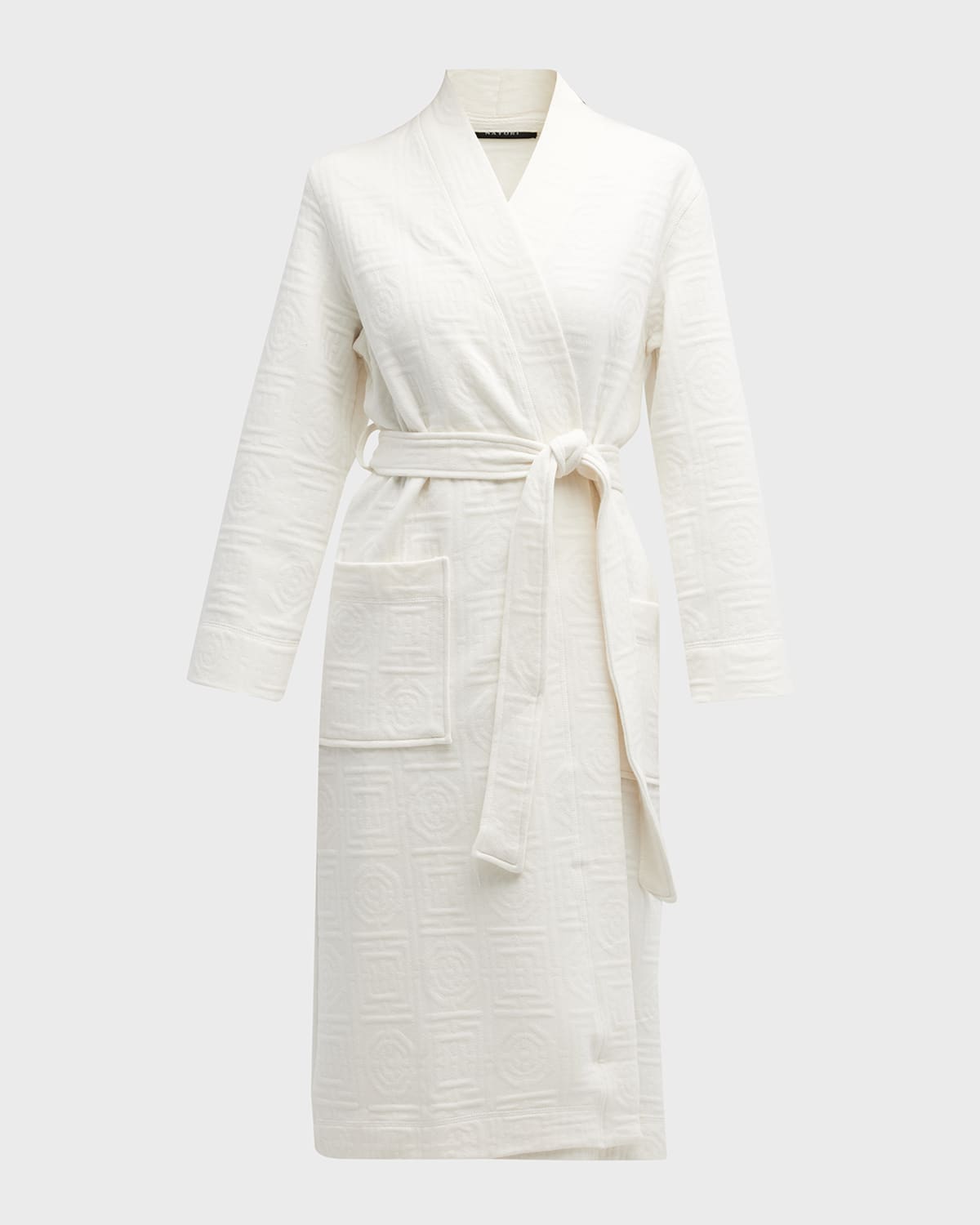 Josie Natori Floral-Embroidered Short Velvet Robe | Neiman Marcus