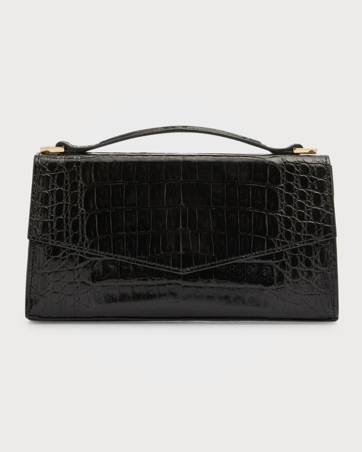 Maria Oliver Alice Metallic Crocodile Top-Handle Bag | Neiman Marcus