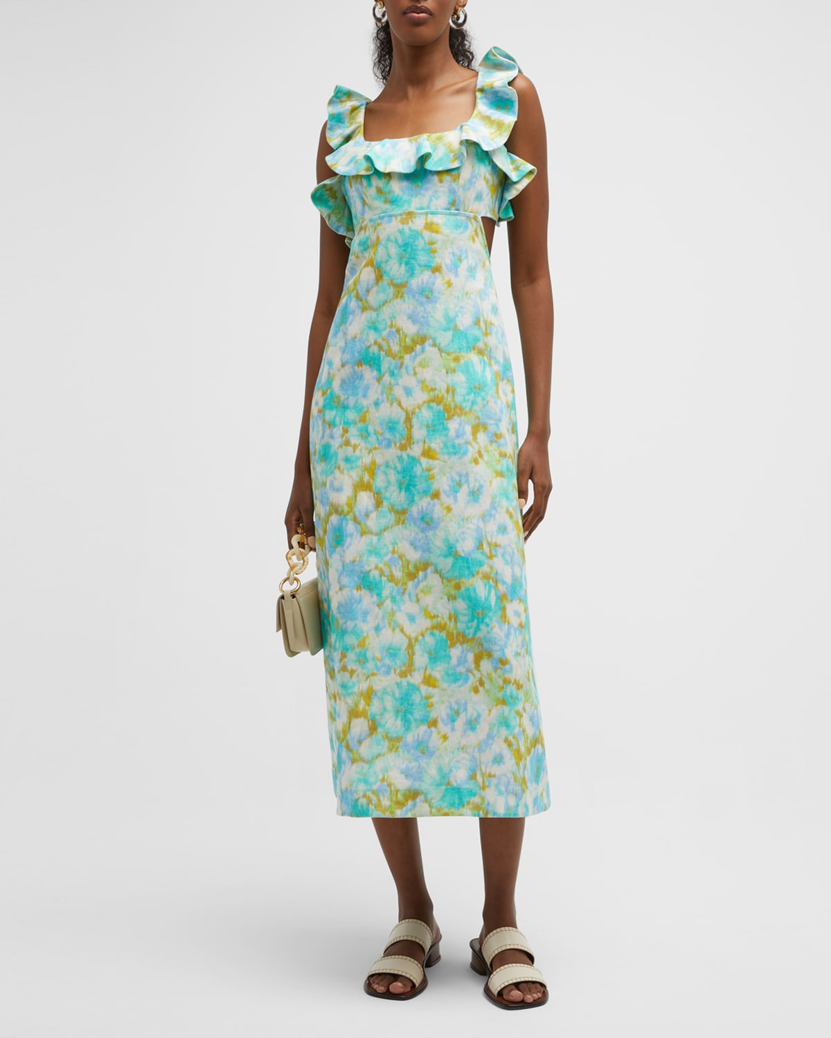 Zimmermann High Tide Lift Off Flower Midi Dress | Neiman Marcus