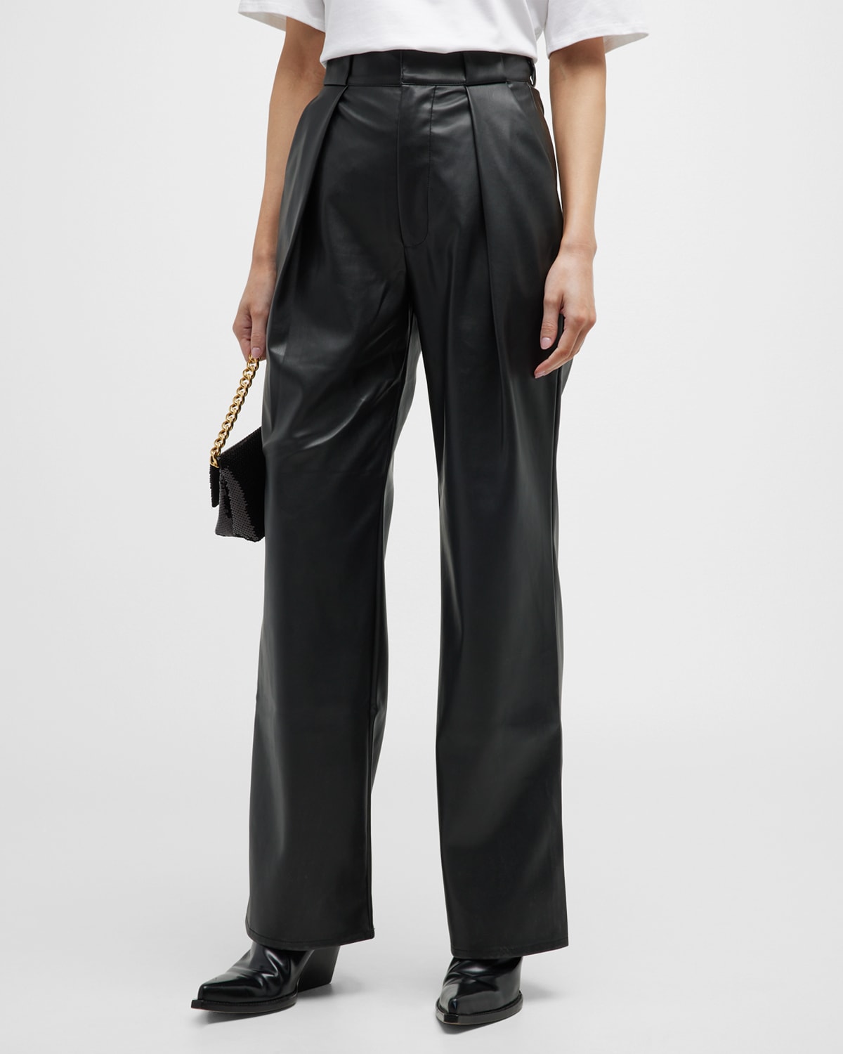 A.L.C. Bennett Pleated Wide-Leg Pants | Neiman Marcus