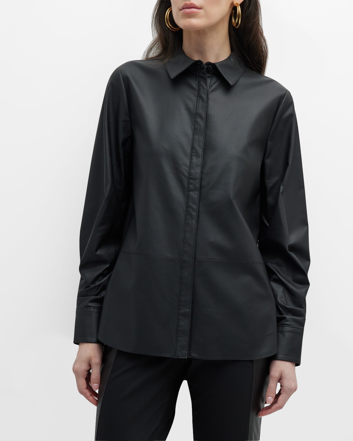 Akris Sequin Embellished Button-Front Blouse | Neiman Marcus