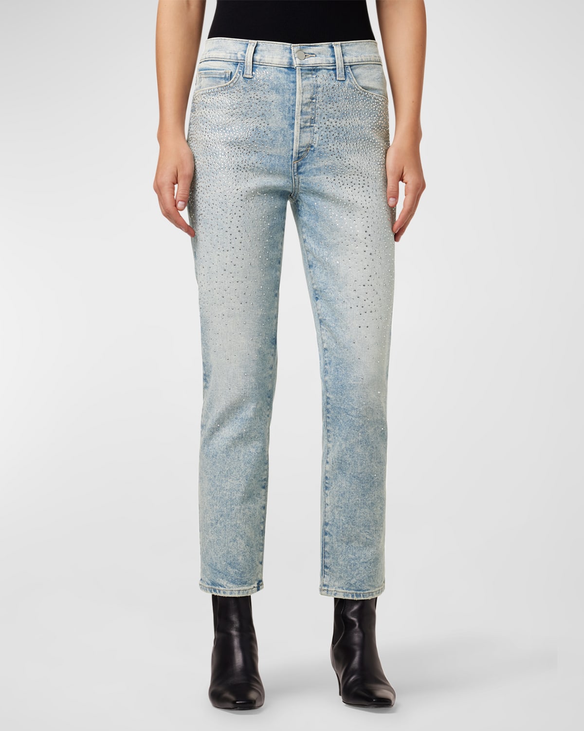 Joe's Jeans The Luna Ankle Coated High Rise Straight Jeans | Neiman Marcus