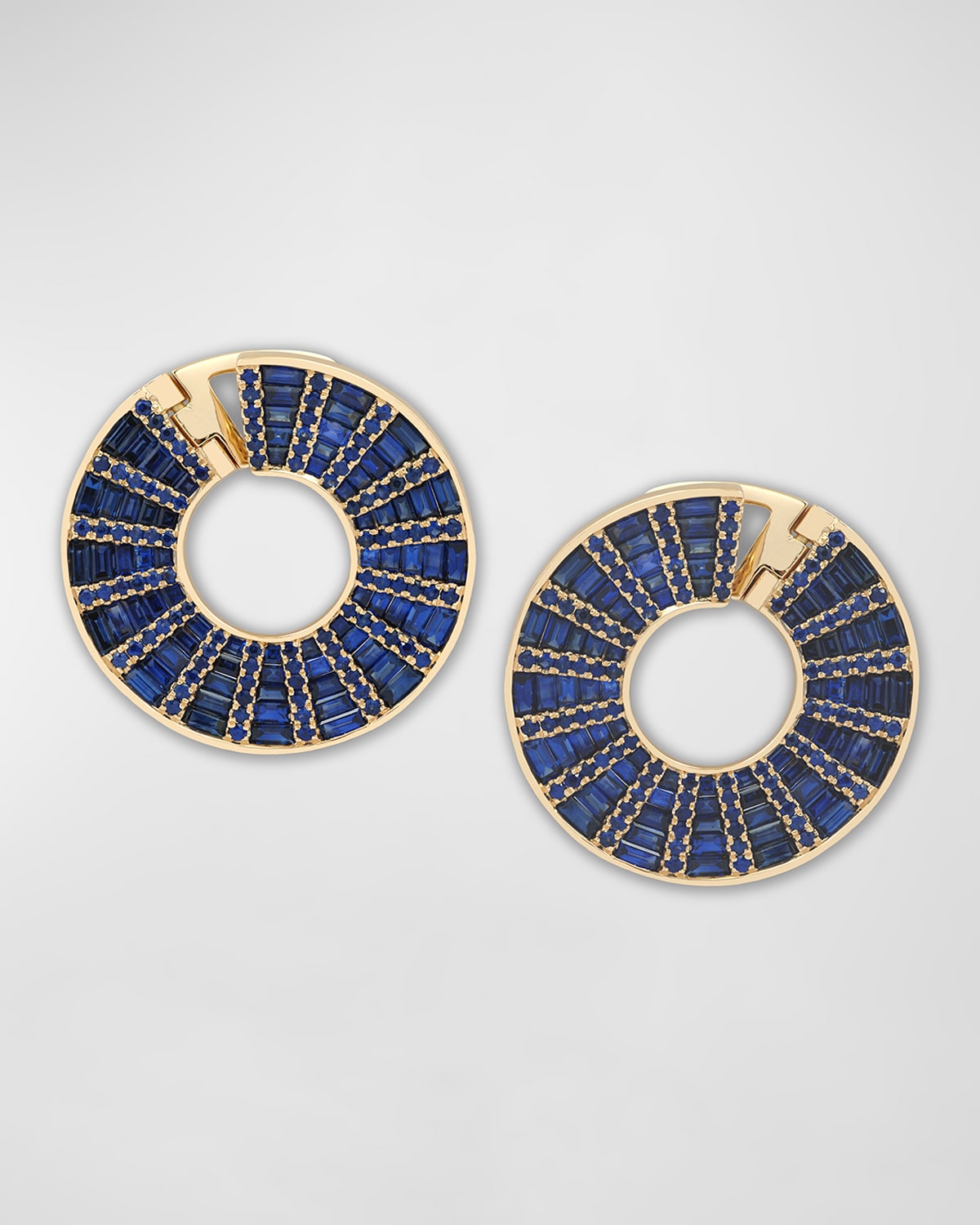 Kavant & Sharart 18K White Gold Sapphire and Diamond Angular Earrings ...