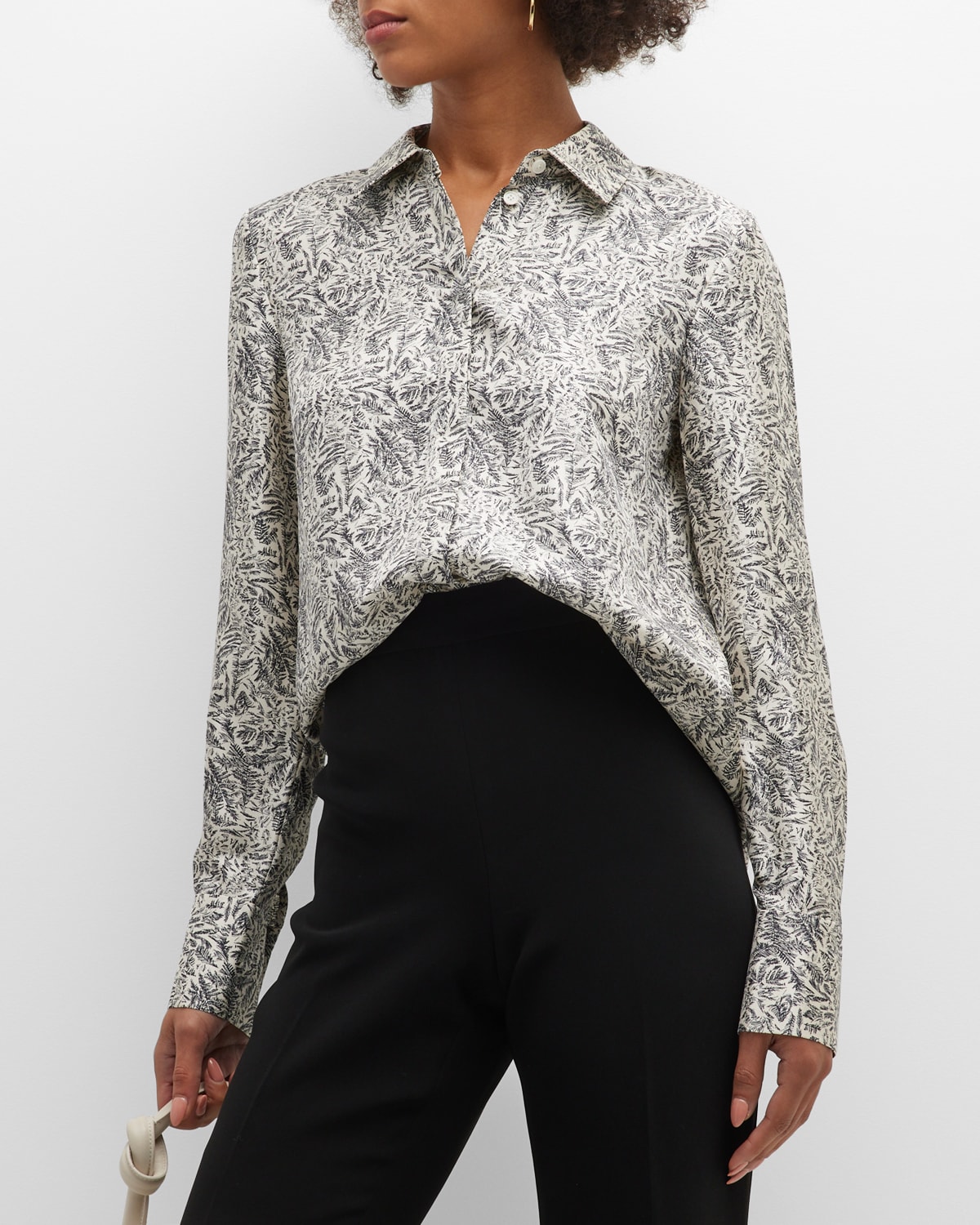 Lafayette 148 New York Scottie Abstract-Print Button-Down Blouse ...