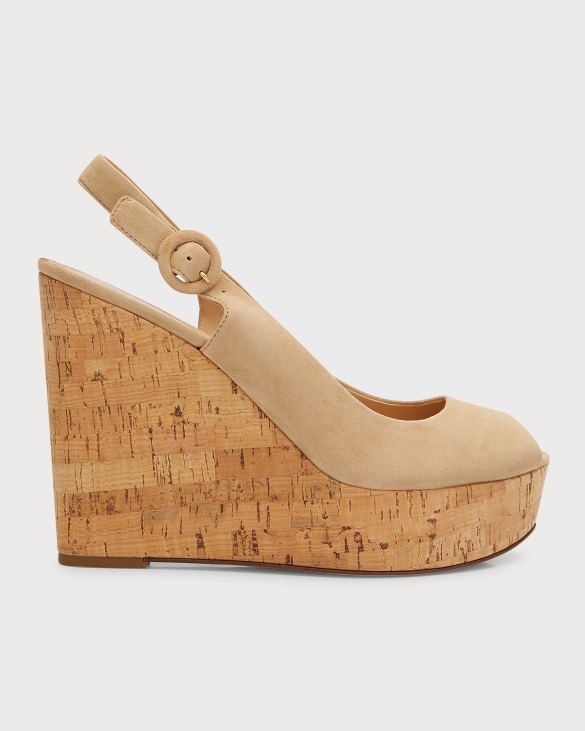 Veronica Beard Dali Suede Slingback Peep-Toe Wedge Sandals | Neiman Marcus