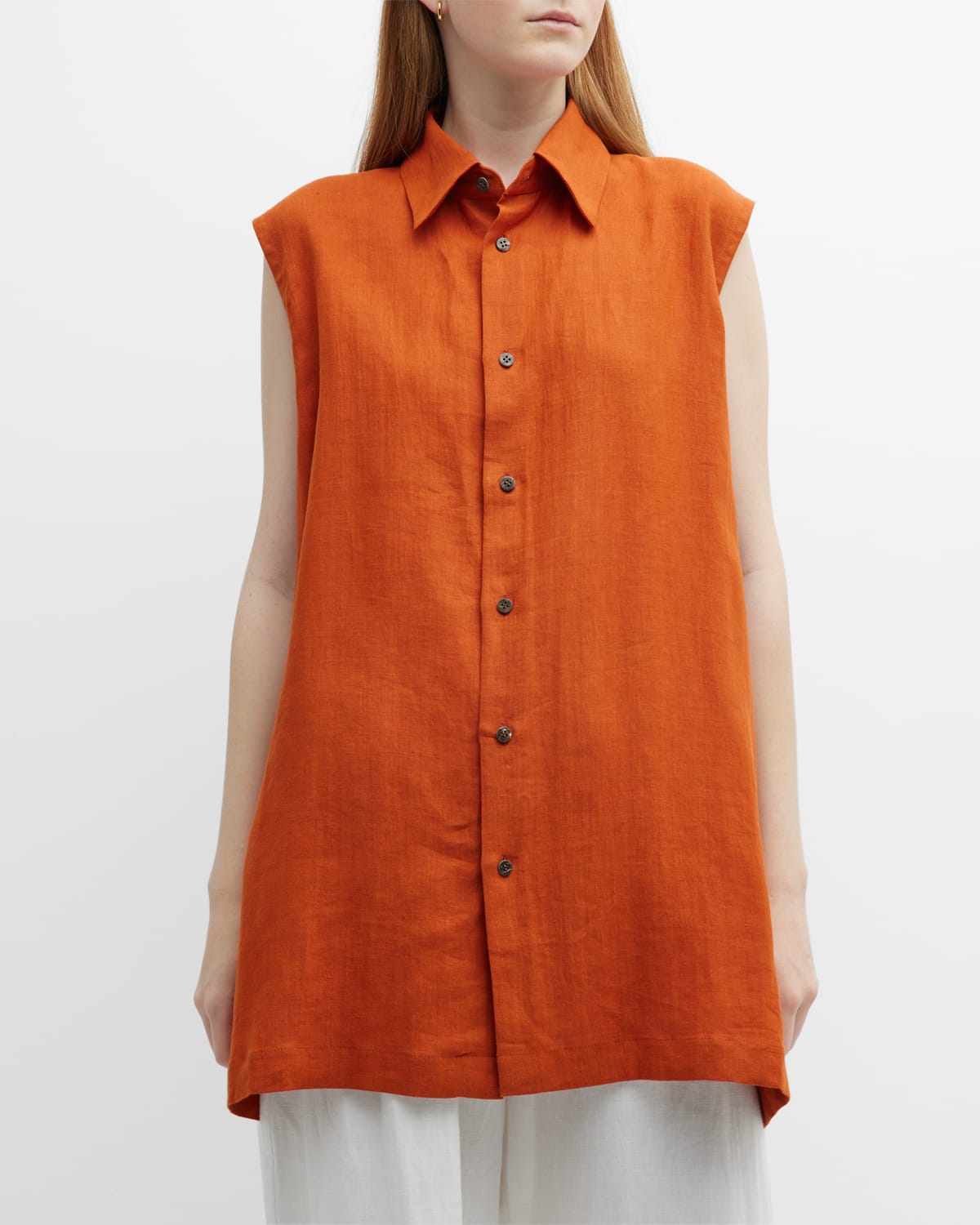 Eskandar Slim A-Line Double-Collar Shirt (Long Length) | Neiman Marcus