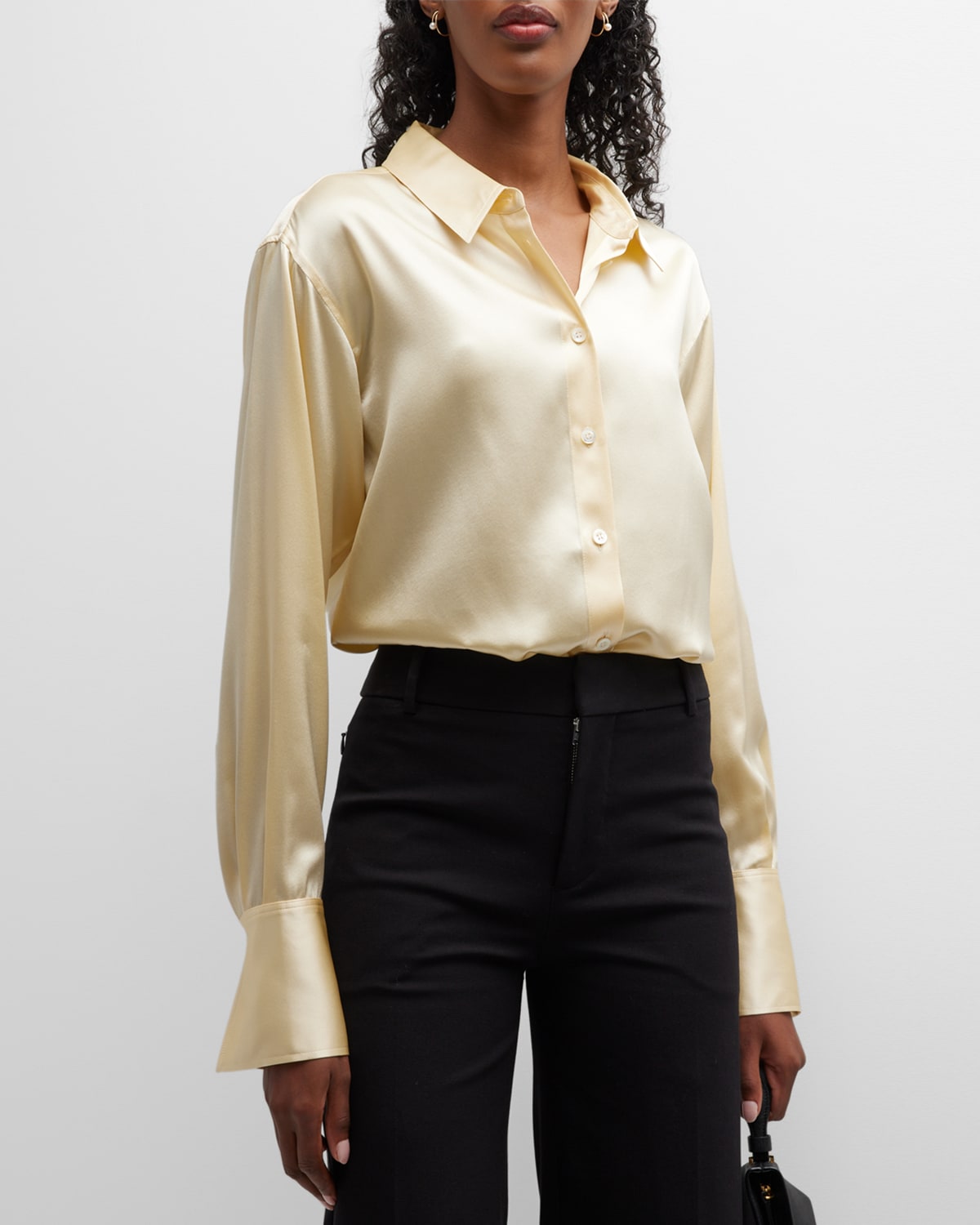 FRAME The Standard Silk Button-Front Shirt | Neiman Marcus