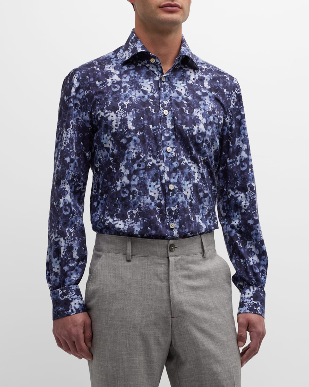 Fendi Men's Lock Silk Sport Shirt | Neiman Marcus