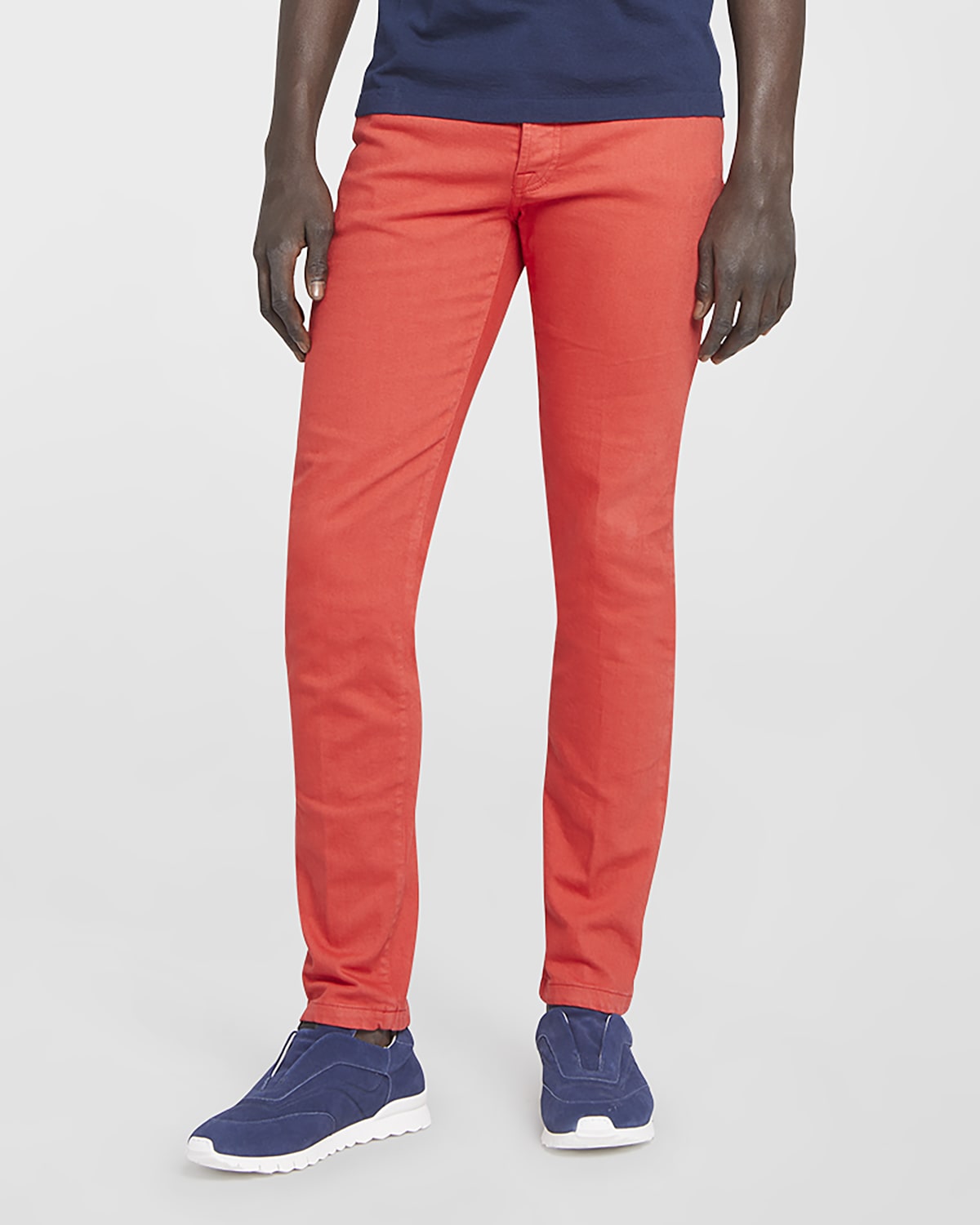 Isaia Men's Tapered Leg 5-Pocket Pants | Neiman Marcus