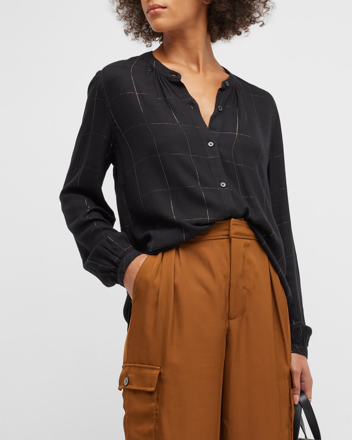 Rails Jamie Striped Button-Front Blouse | Neiman Marcus