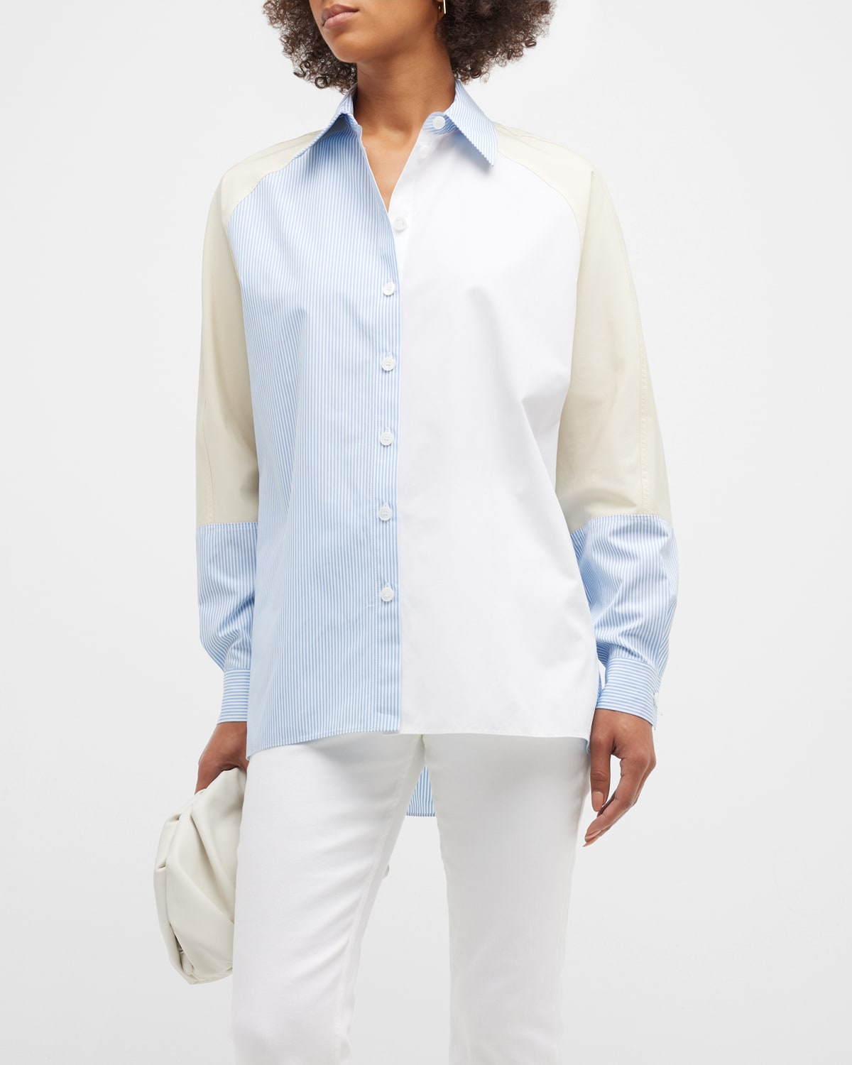 Lafayette 148 New York Greyson Striped Button-Down Shirt | Neiman Marcus