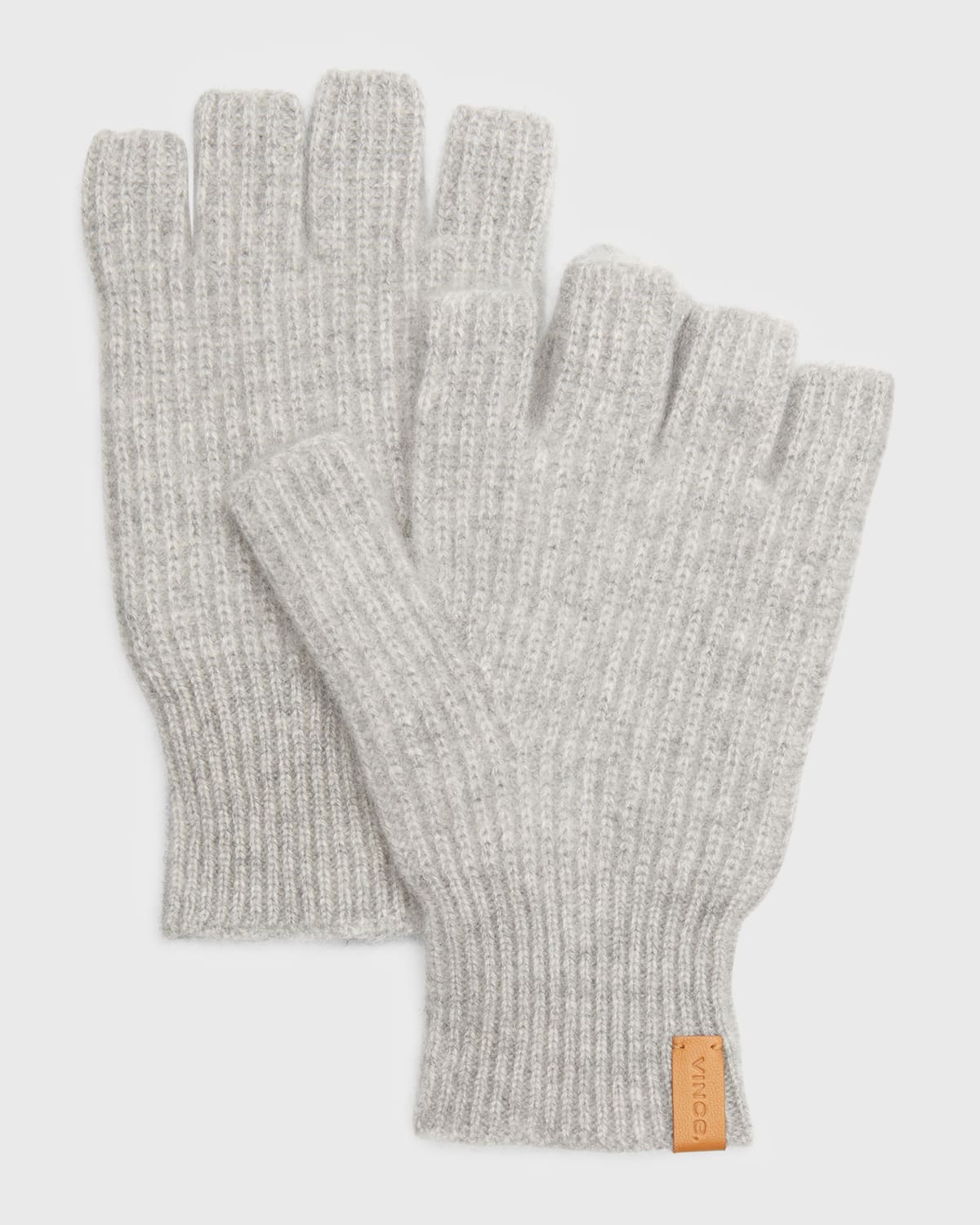 Vince Leather & Cashmere Ribbed Gloves | Neiman Marcus