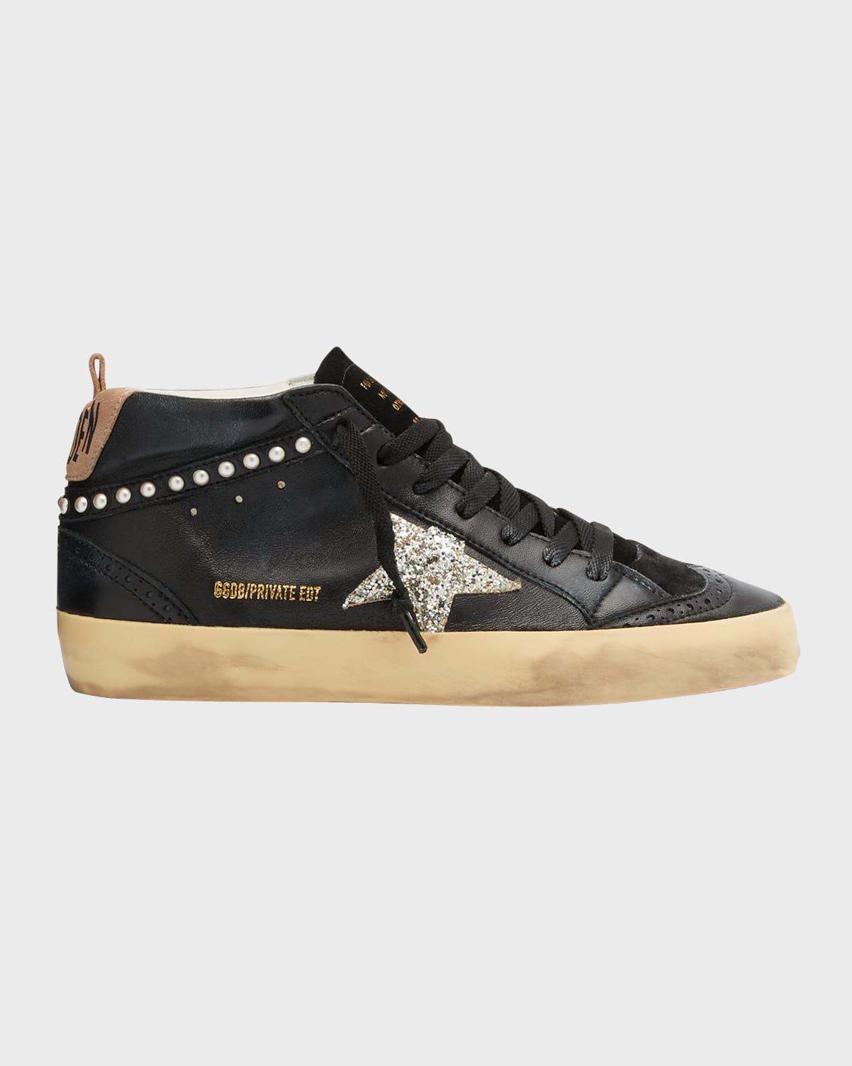 Golden Goose Midstar Mixed Media Wing-Tip Sneakers | Neiman Marcus