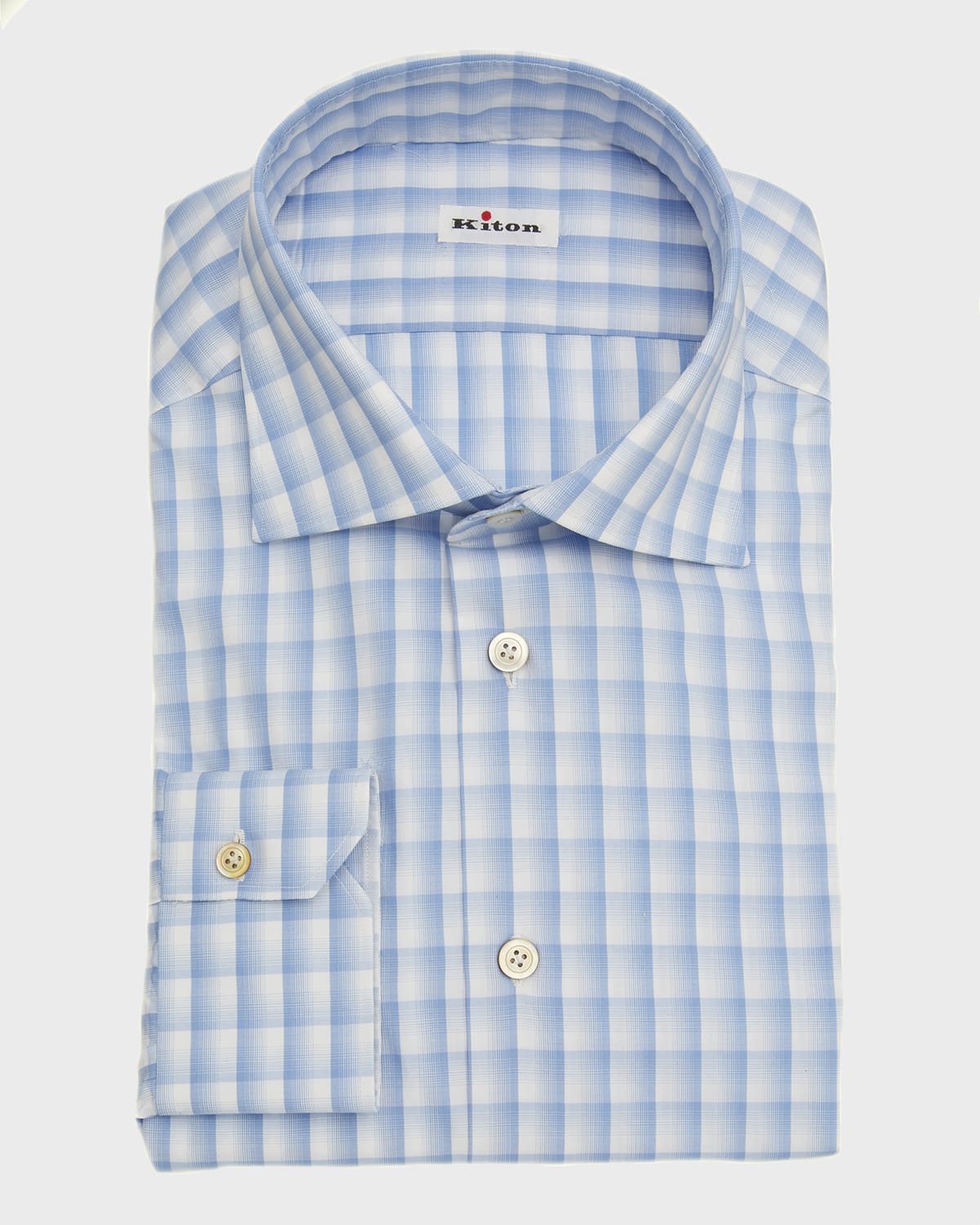 Isaia Men's Check-Print Cotton Dress Shirt | Neiman Marcus