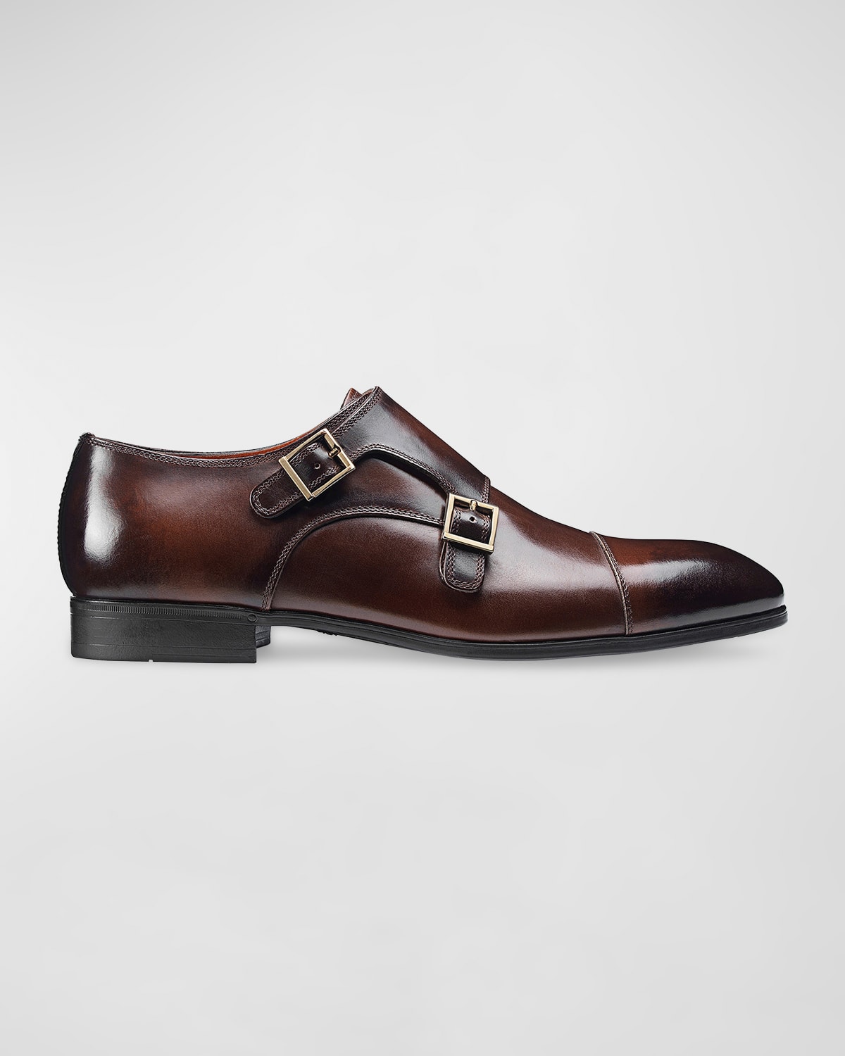 Santoni Men's Carter Double Monk Strap Leather Loafers | Neiman Marcus