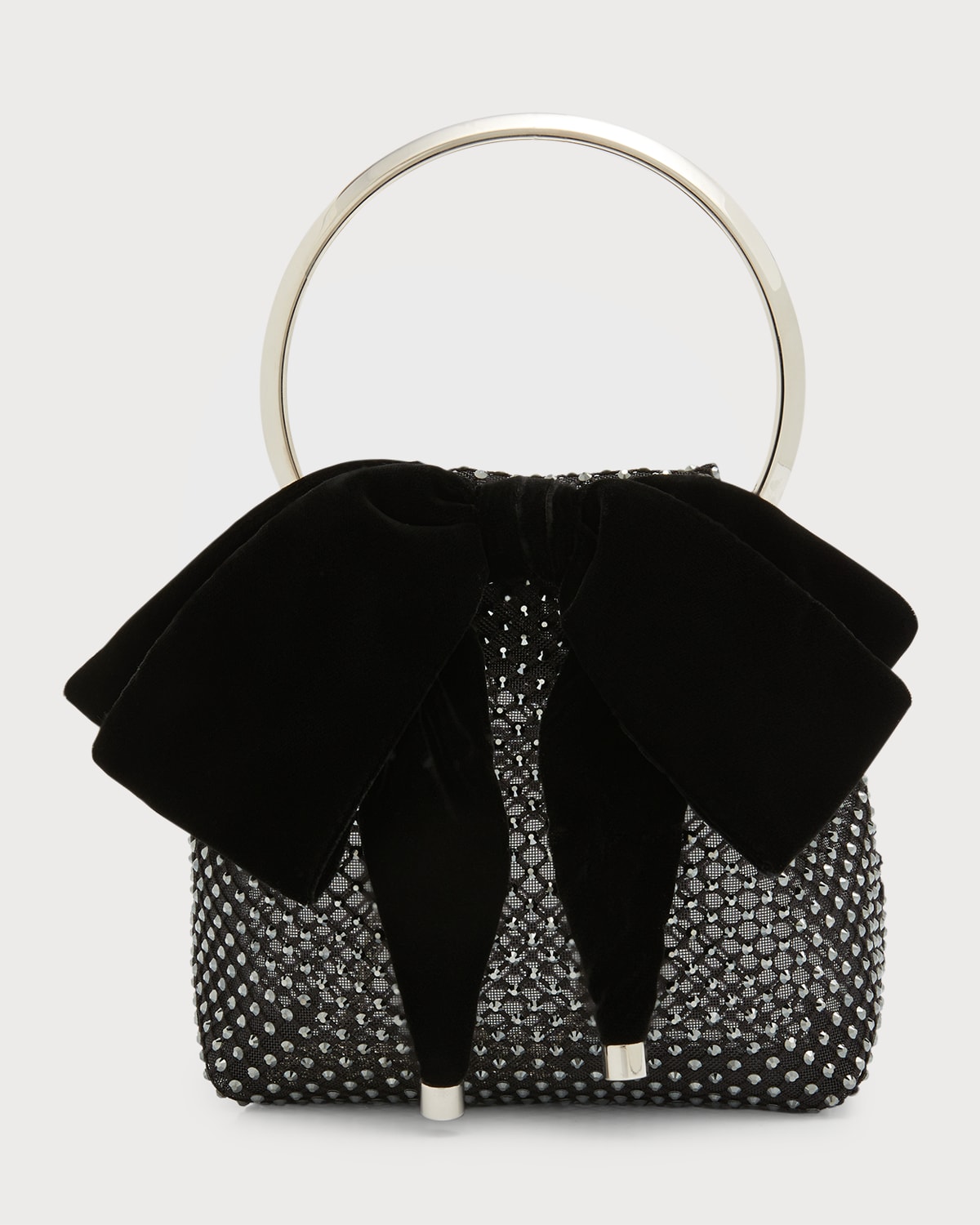 Jimmy Choo Bon Bon Bow Velvet Top-Handle Bag | Neiman Marcus