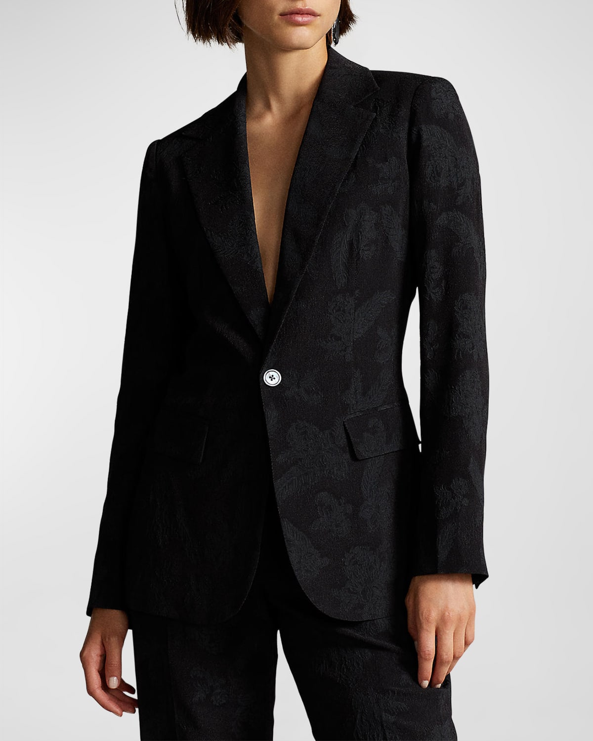 Ralph Lauren Collection Blakye Floral Jacquard Midi Shirtdress | Neiman ...