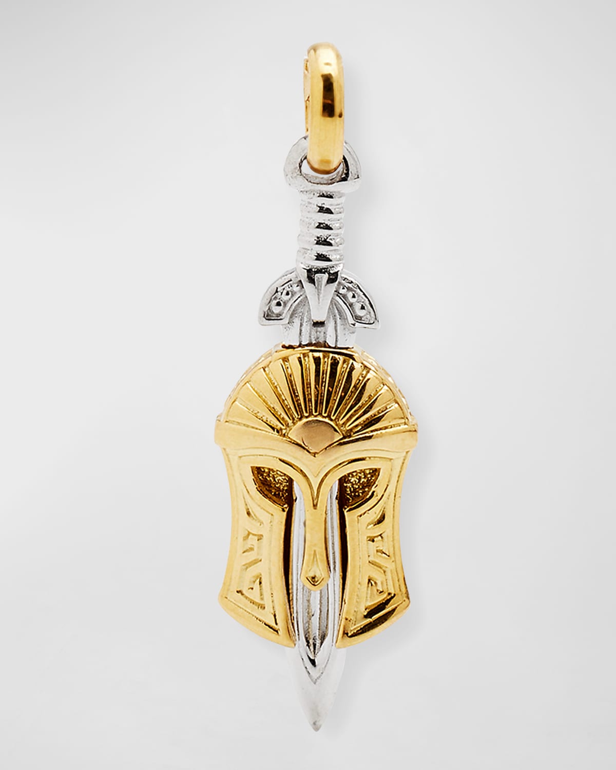 Konstantino Men's 18K Yellow Gold Black Pearl Pendant with Blue ...