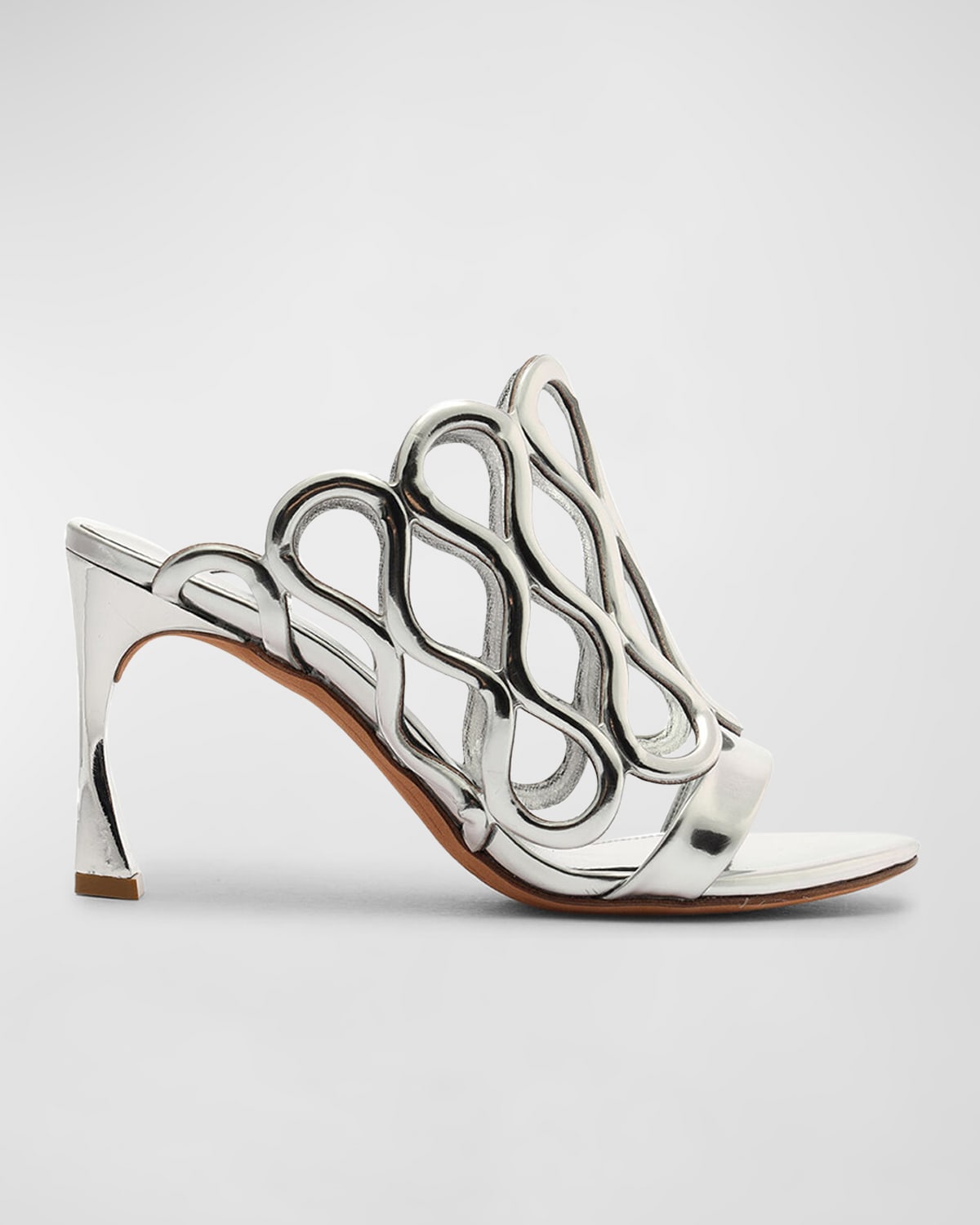 Alexandre Birman Matilda Caged Metallic Slide Sandals | Neiman Marcus