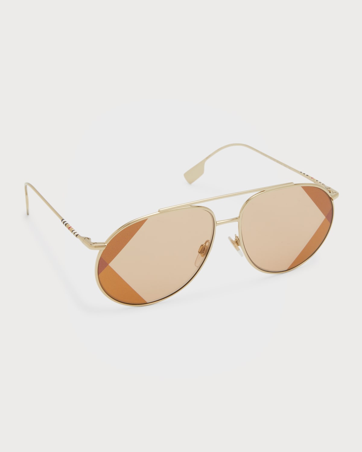 Versace Medusa Metal Aviator Sunglasses, White | Neiman Marcus