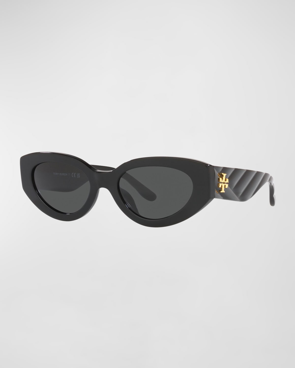 Tory Burch Embossed T-Monogram Acetate Cat-Eye Sunglasses | Neiman Marcus